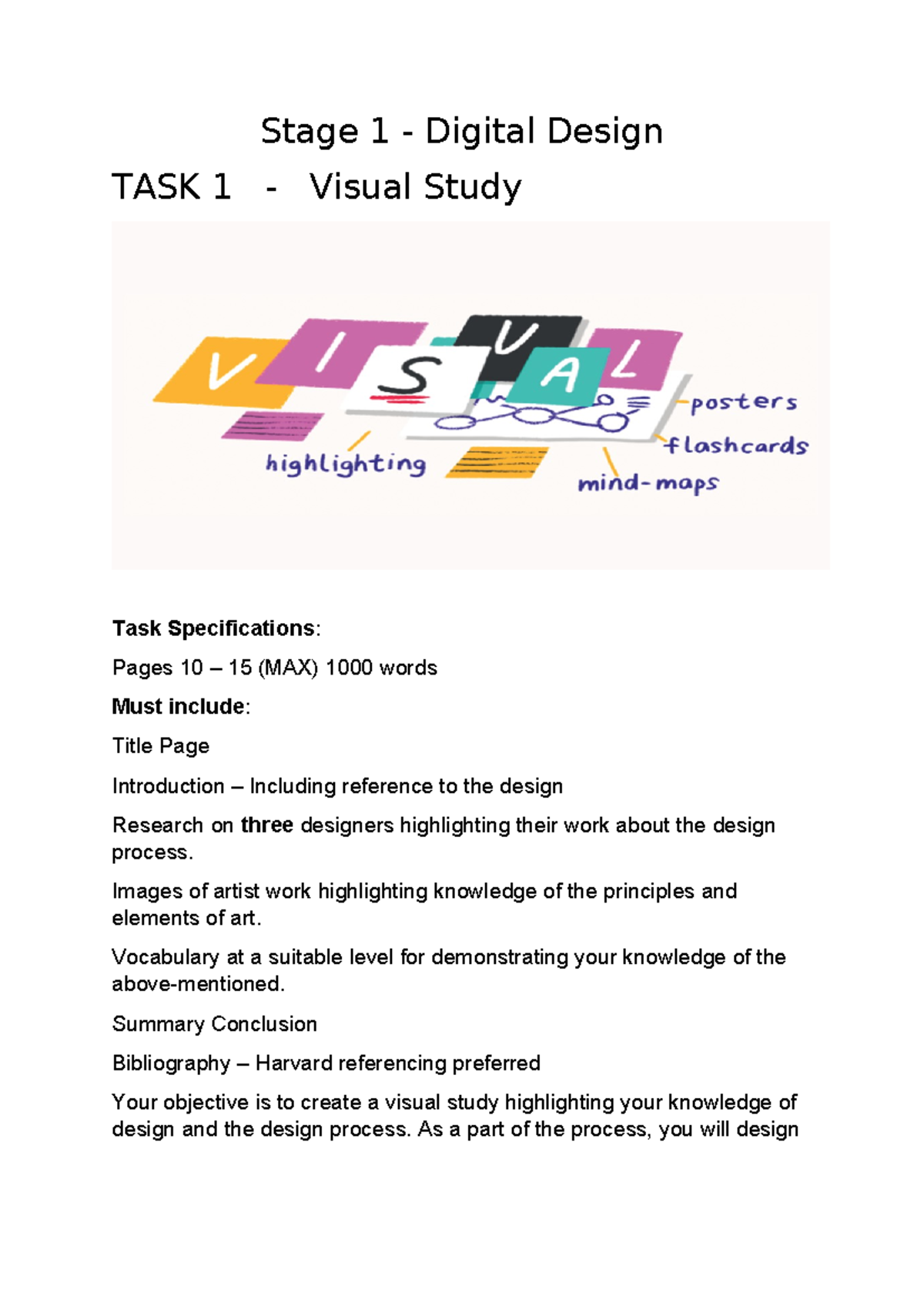 Digital Design Visual Study - Stage 1 - Digital Design TASK 1 - Visual ...