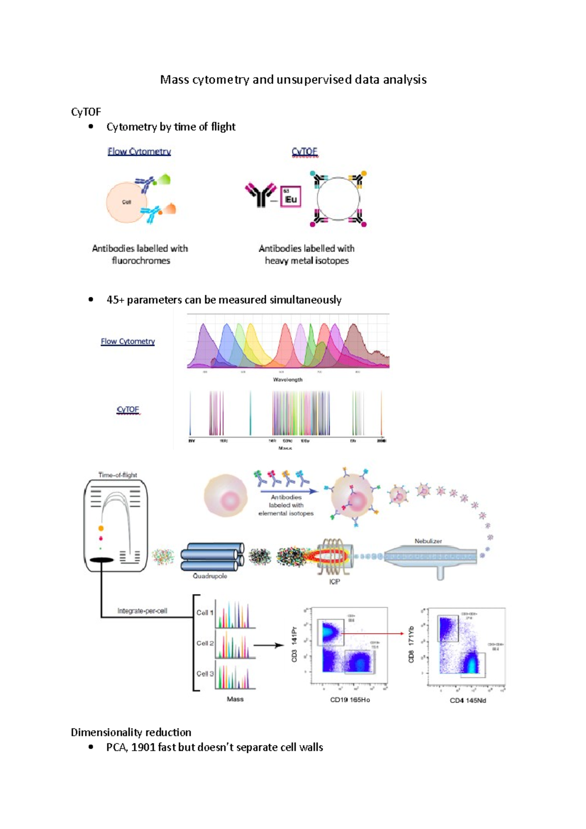 Mass cytometry and unsupervised data analysis - Mass cytometry and ...