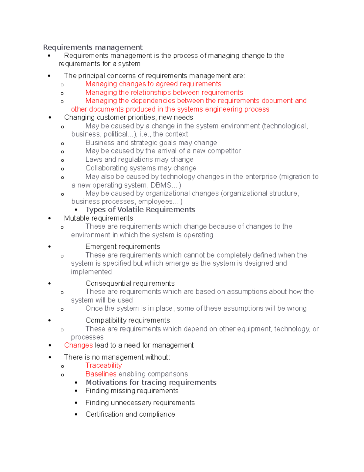 Sre Paper Our Lecture Notes Requirements Management Requirements Management Is The Process 