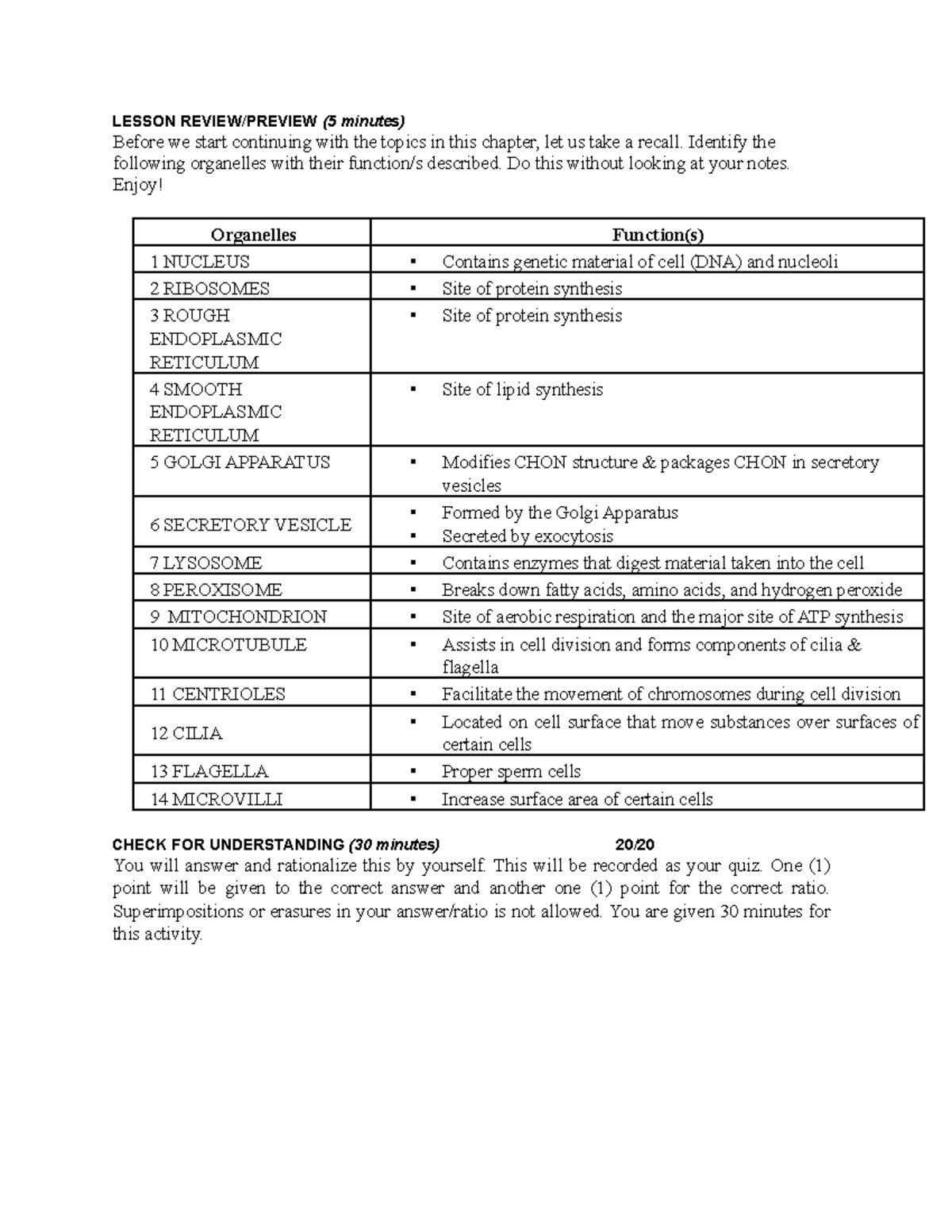 LEC 4 - anatomy and physiology - LESSON REVIEW/PREVIEW (5 minutes ...