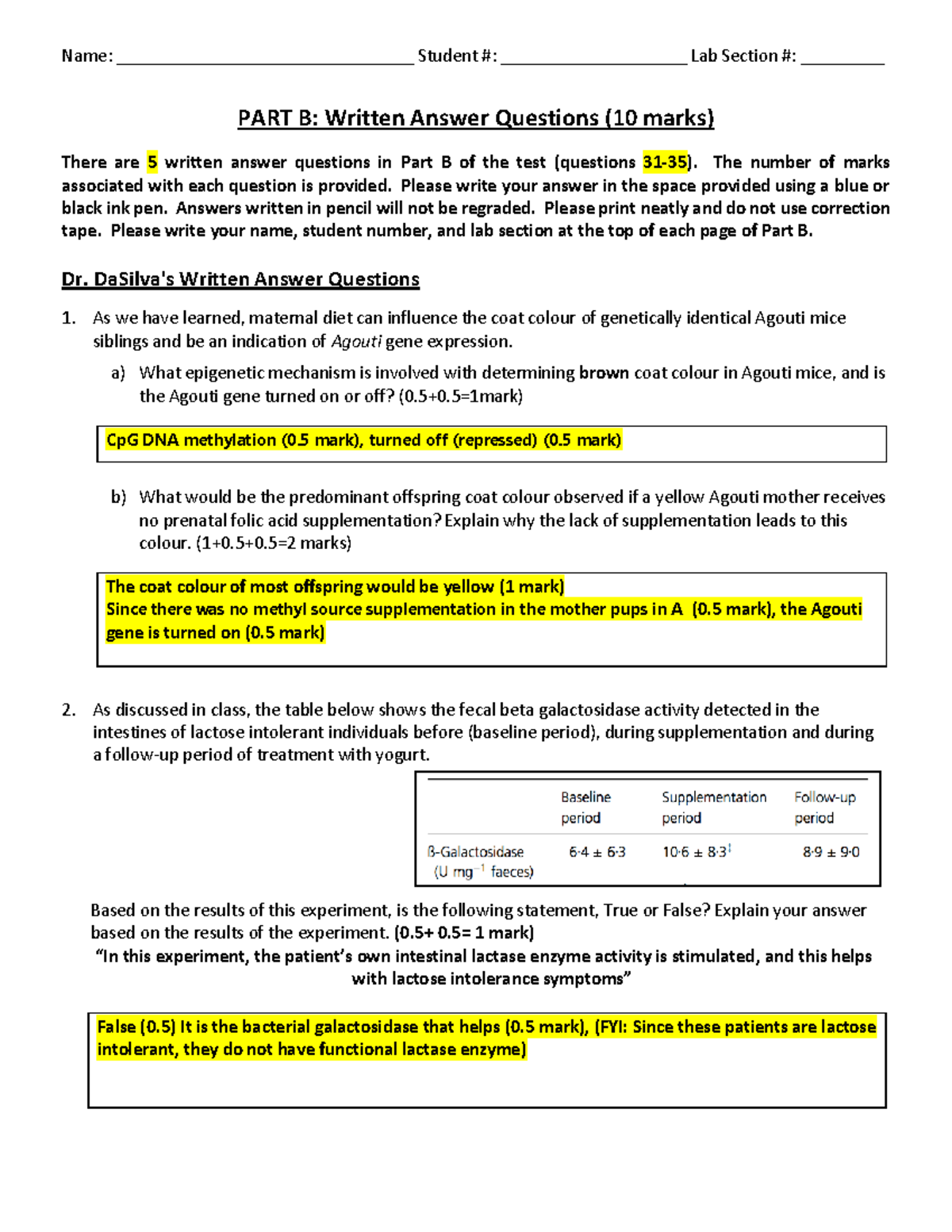 Test 2 Short Answers Key - Name ...
