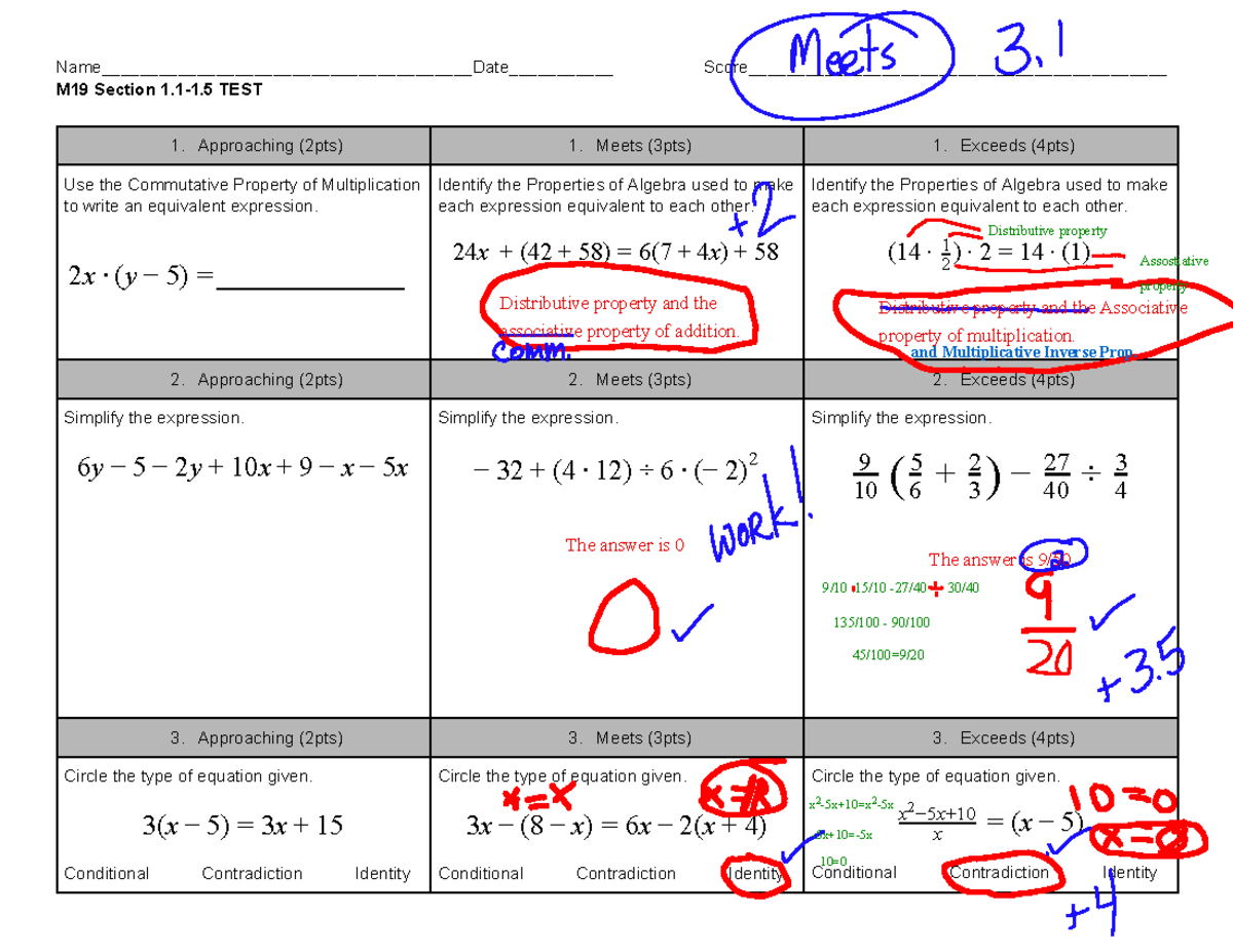 Carter Nelson - M19 Section 1.1-1.5 TEST for Distance Learning - - Studocu