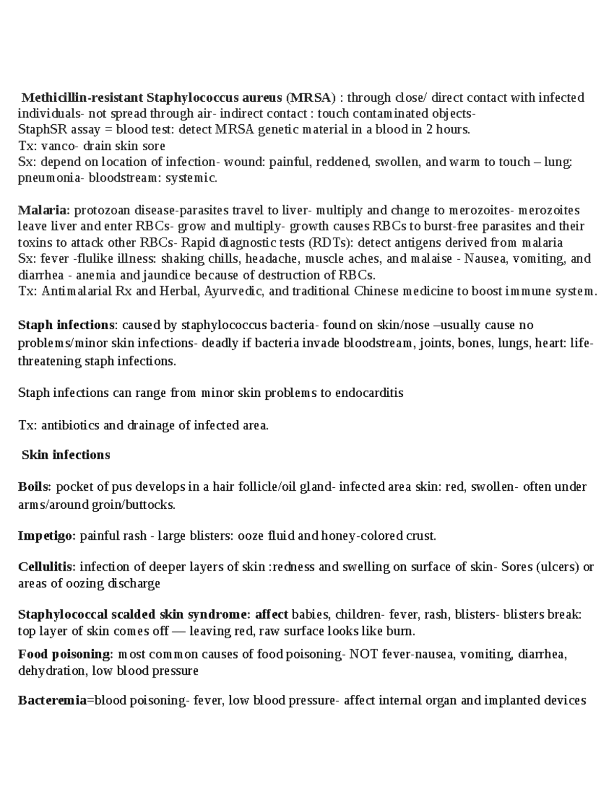 Pathophysiology note.docx - Methicillin-resistant Staphylococcus aureus ...