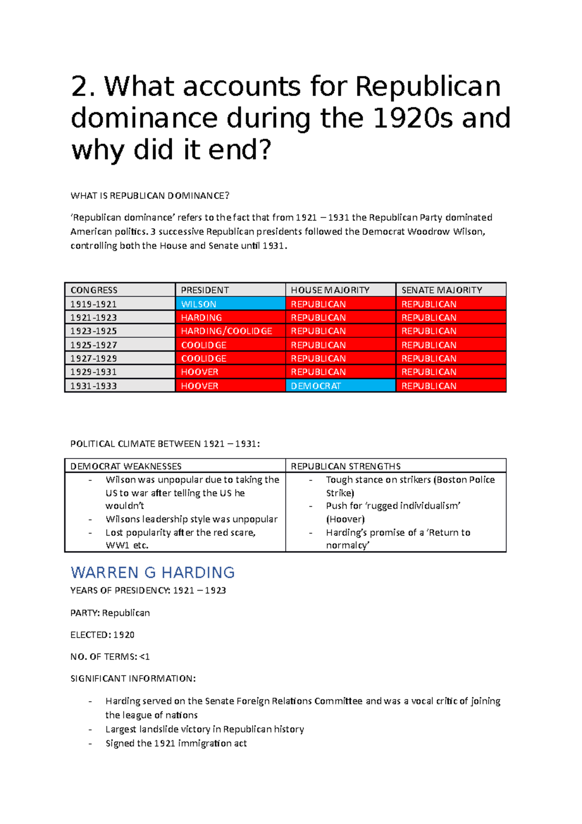 2 What accounts for Republican dominance during the 1920s and why did ...