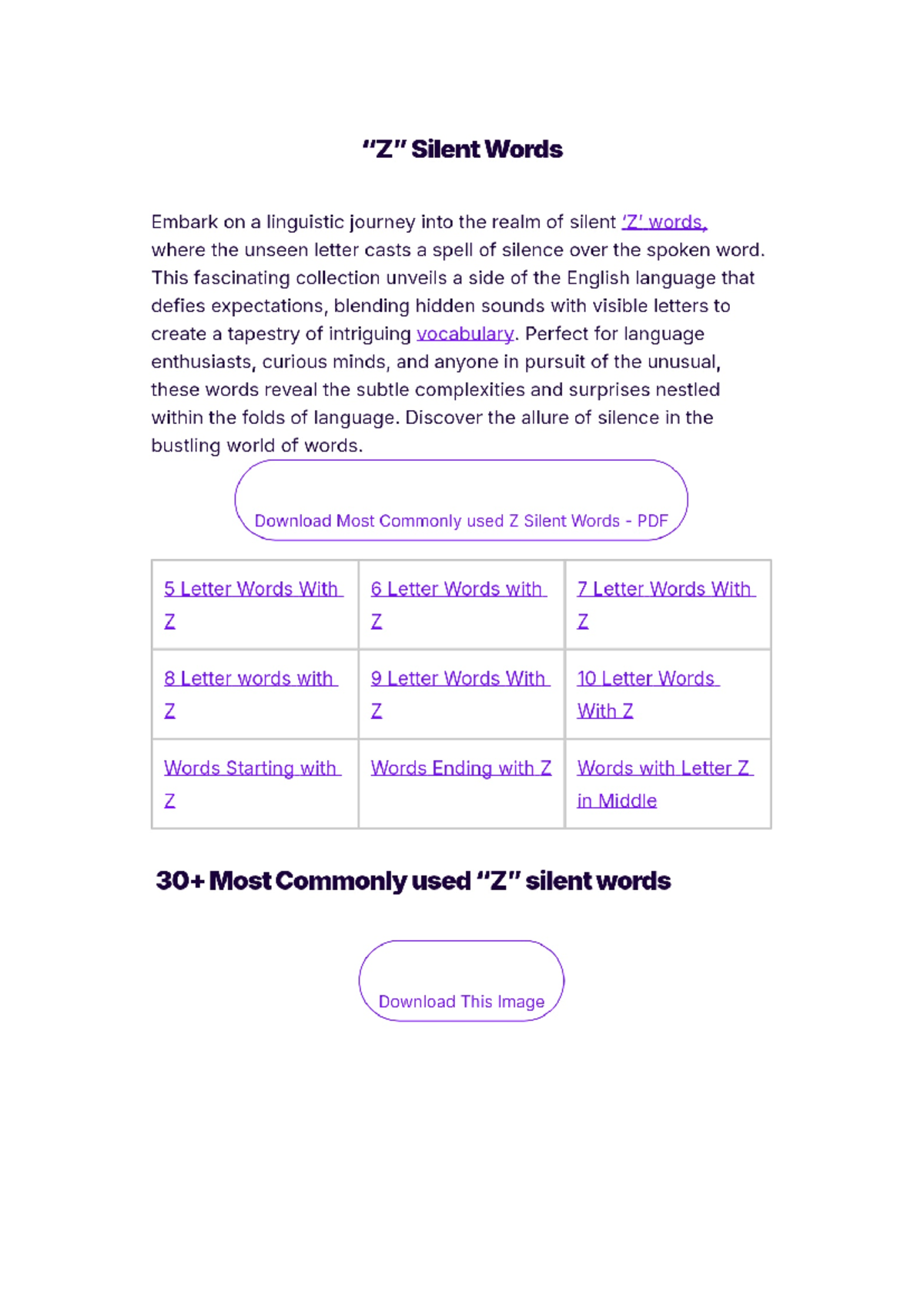 Z - silent words - Silent Words Embark on a linguistic journey into the ...