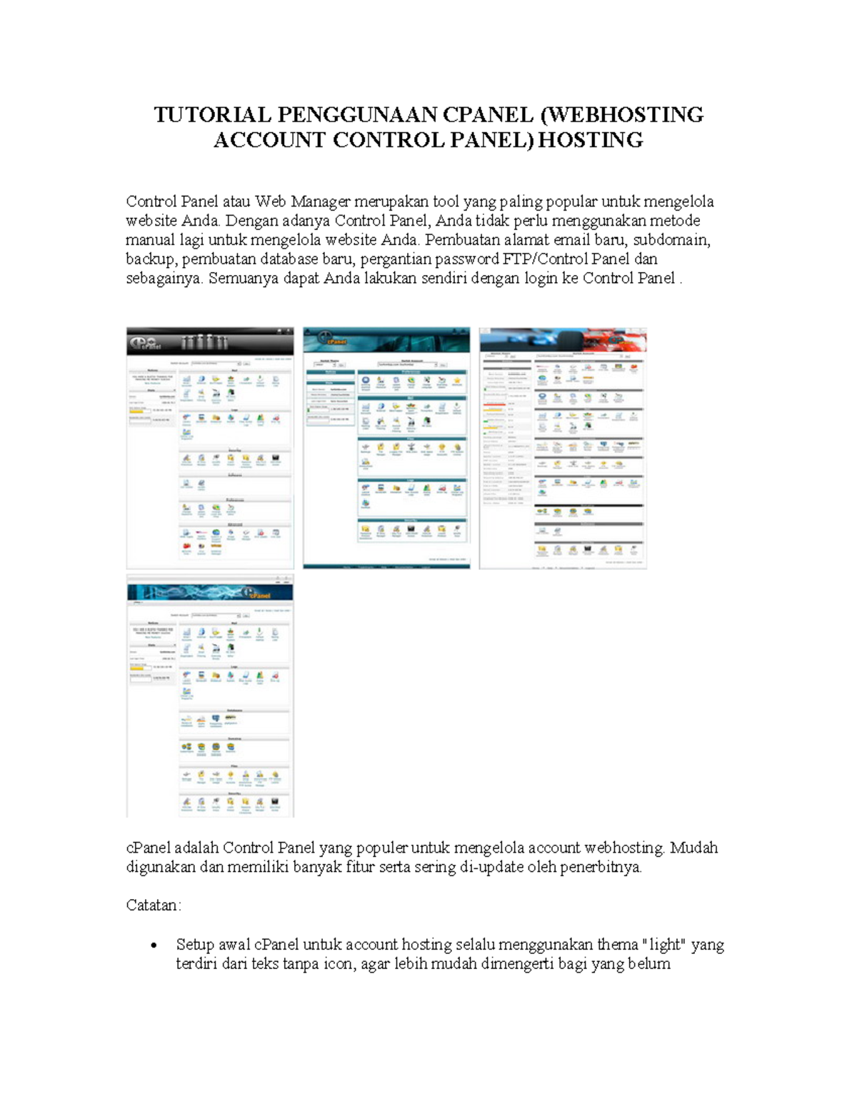 Cpanel - TUTORIAL PENGGUNAAN CPANEL (WEBHOSTING ACCOUNT CONTROL PANEL ...