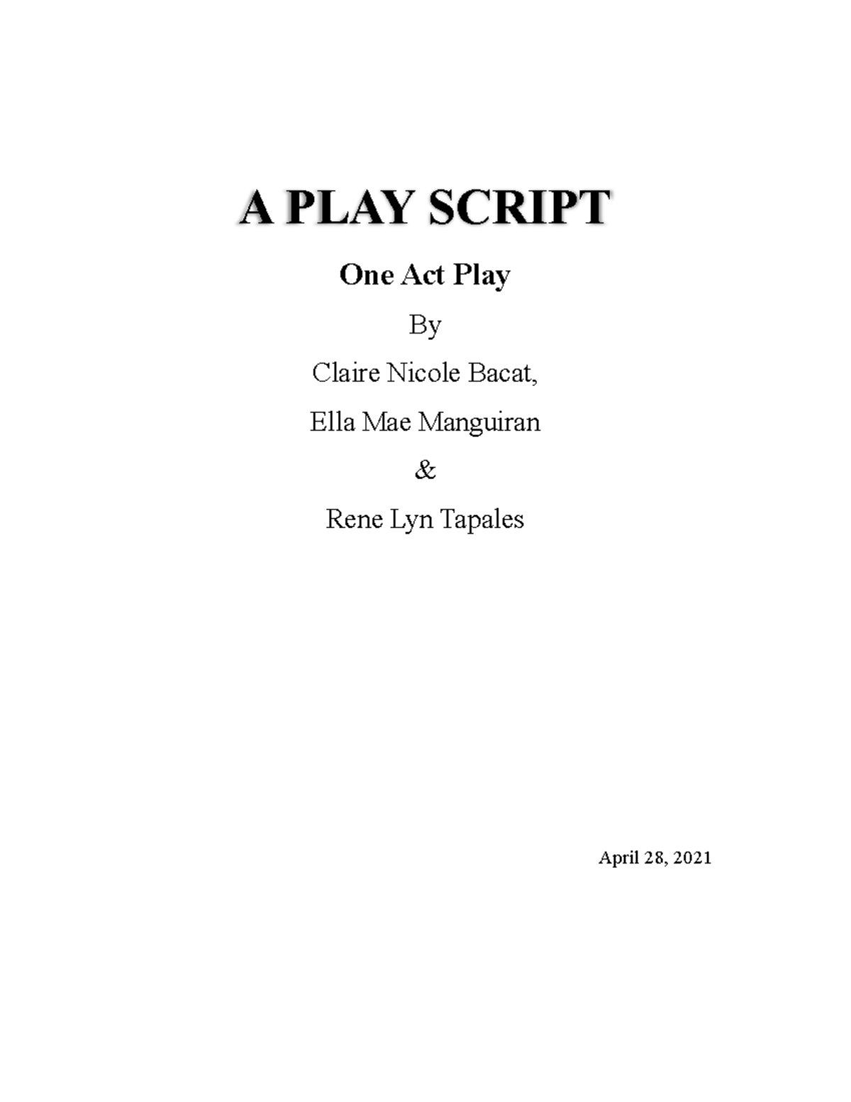 A PlaY Script For My Major Subject A PLAY SCRIPT One Act Play By a-play-script-for-my-major-subject-a-play-script-one-act-play-by
