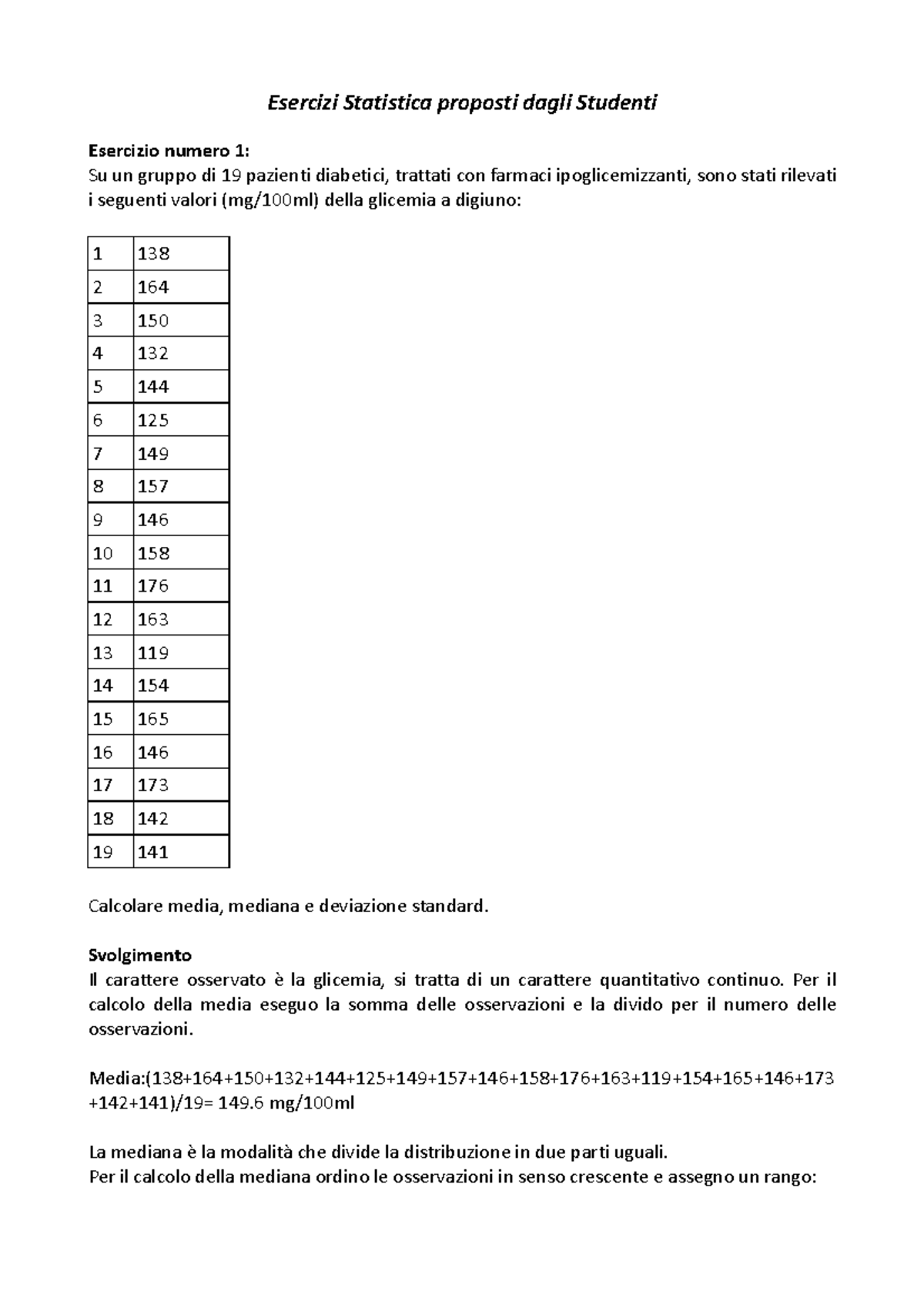 Esercizi Statistica proposti dagli Studenti - Esercizi Statistica ...