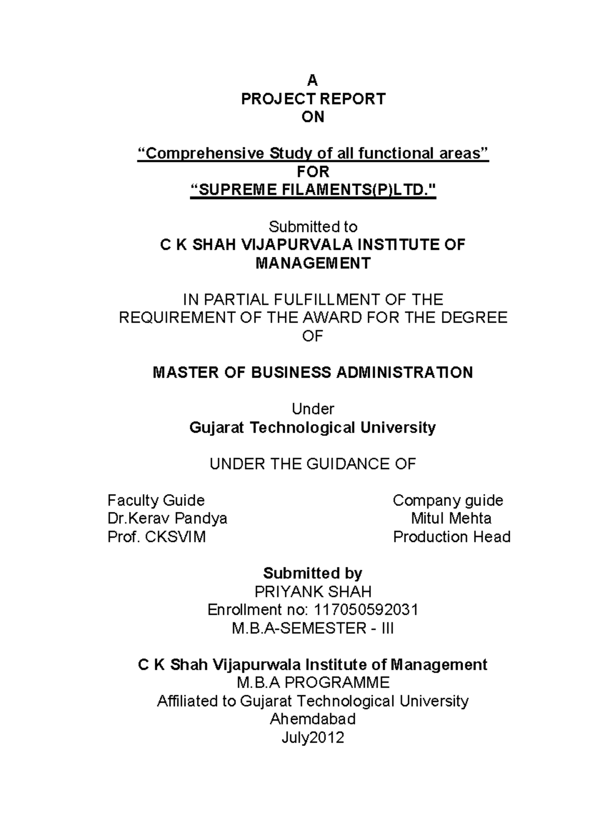 Report Model - Middle year projects - - Studocu
