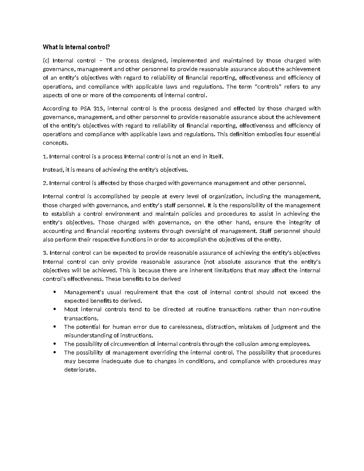 What is internal control - The term “controls” refers to any aspects of ...