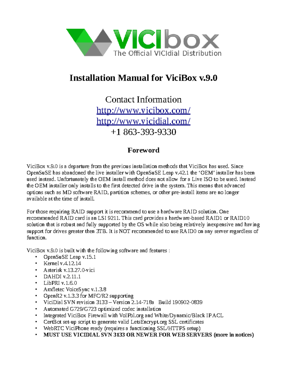 Vici Box v9-install - Nil - Installation Manual for ViciBox v. Contact ...