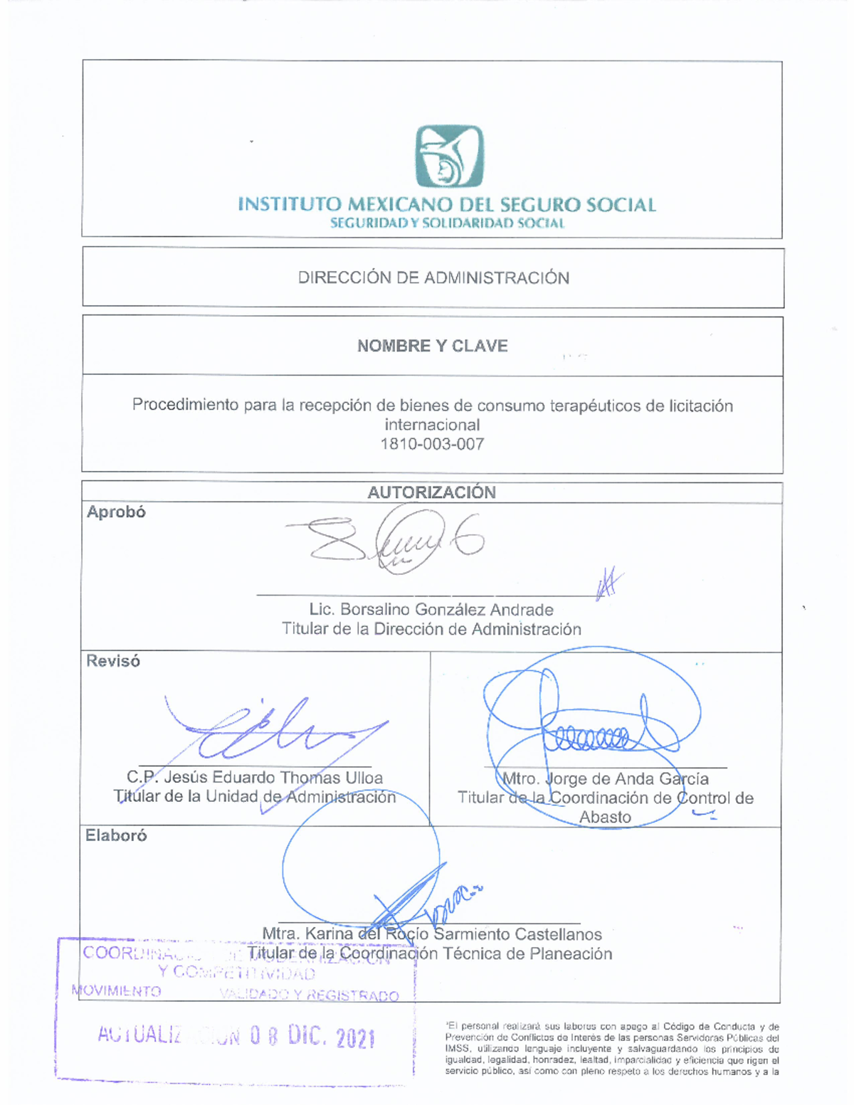 1810-003-007 - normativa institucional de segundo nivel - ÍNDICE 1 Base ...