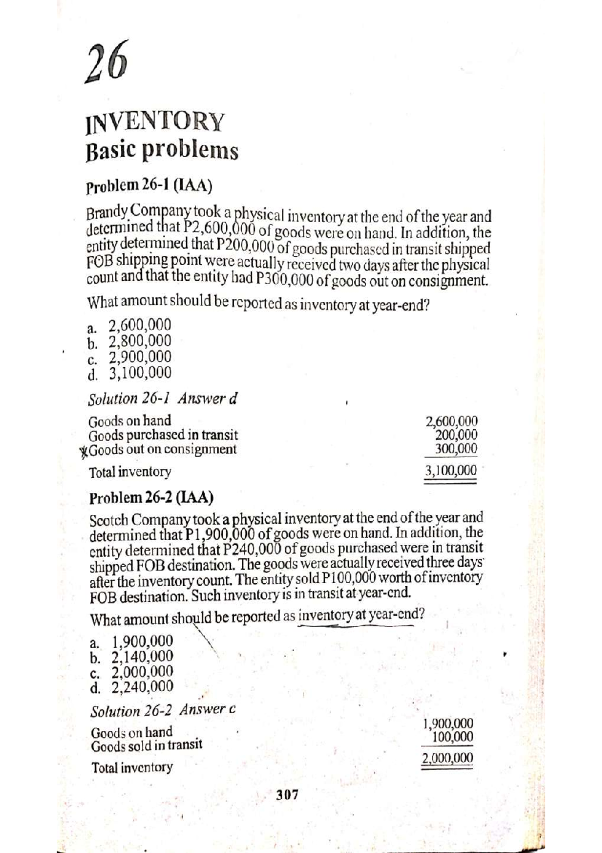 Chqpter 7 inventories 2021-2022 - 26 INVENTORY Basic problems problem (IAA) Pi ned hat Paes Ober ...