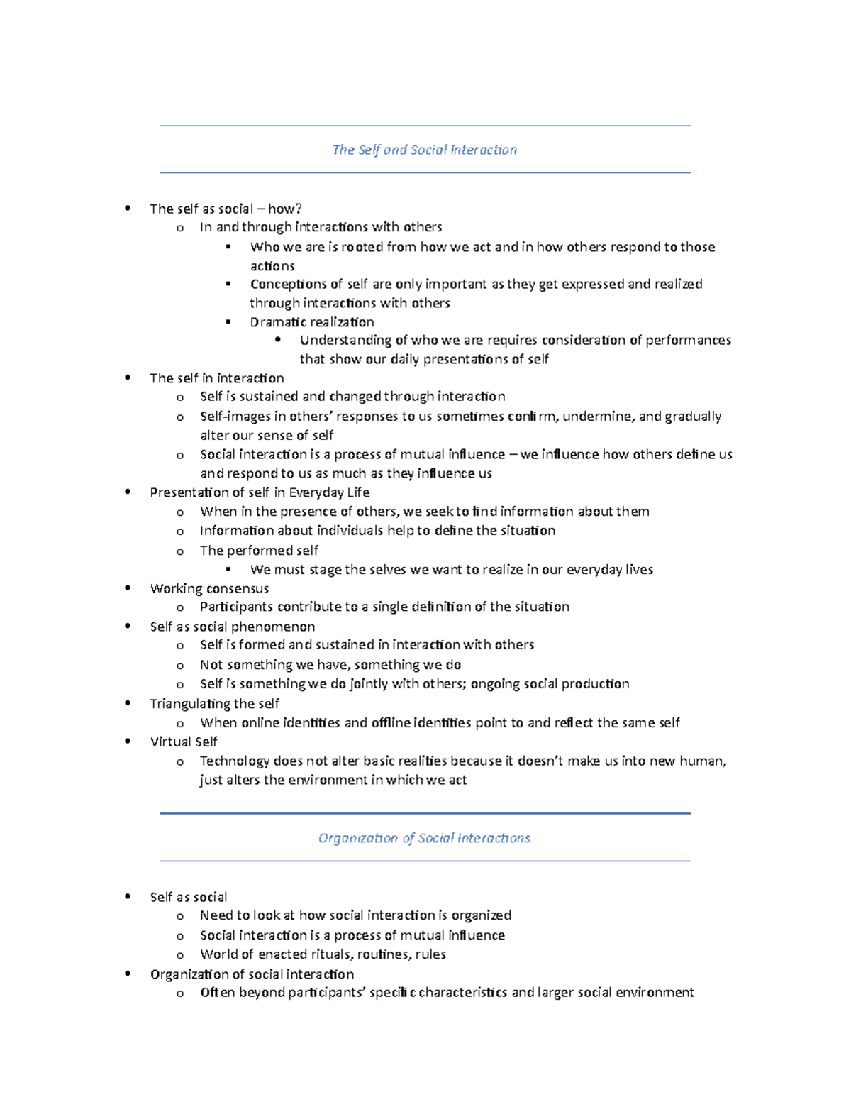 Soci exam 2 - Summary Microsociology: The Individual in Society - The ...