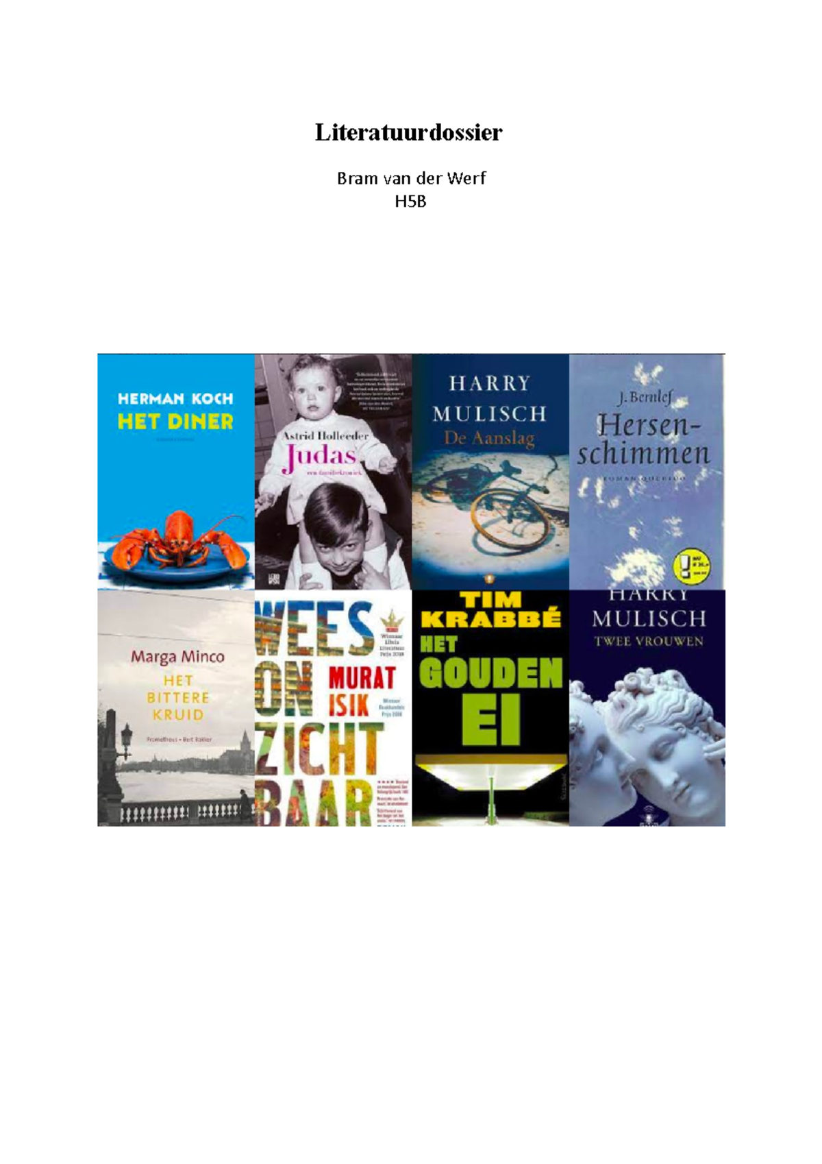 Literatuurdossier KA's - Literatuurdossier Bram van der Werf H5B ...
