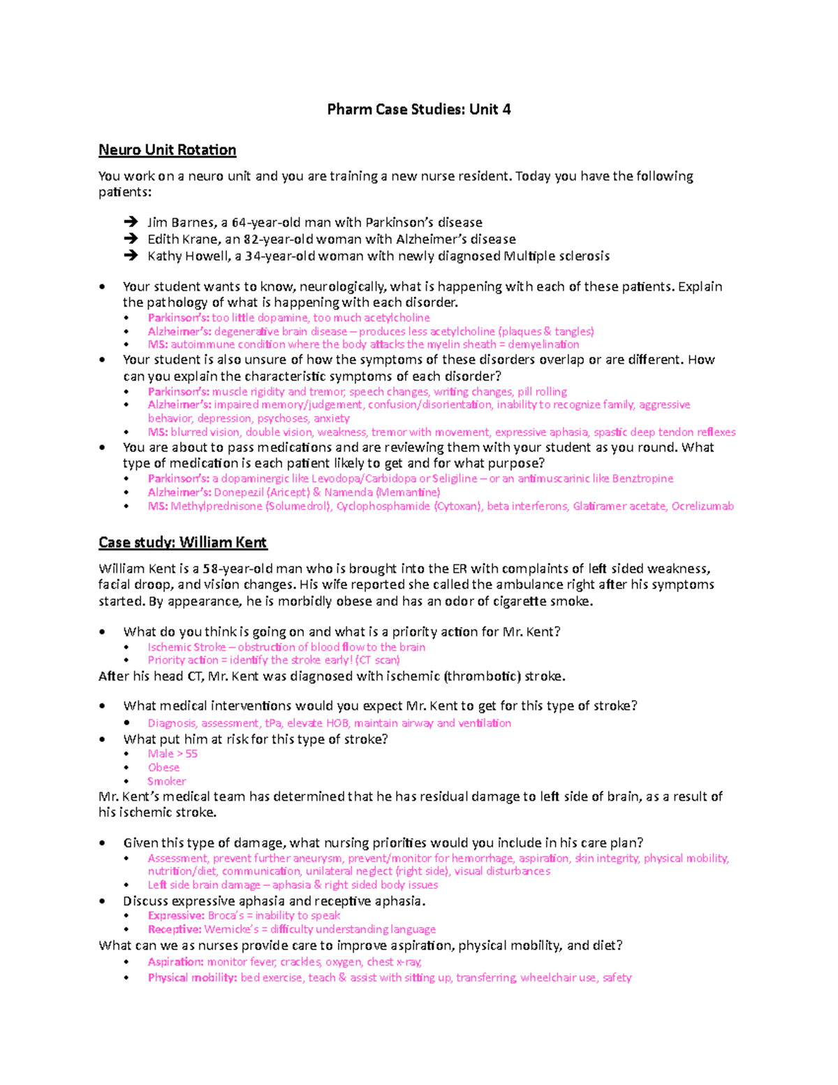 Pharm Case Studies - Today you have the following patients: Jim Barnes ...