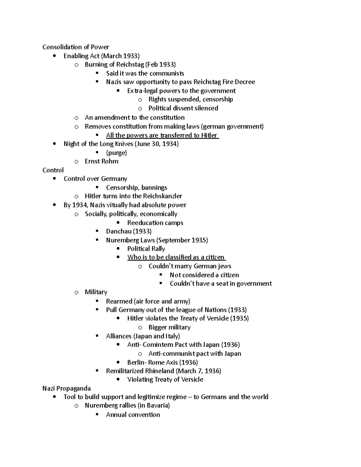 Nazis rise to power - Consolidation of Power Enabling Act (March 1933 ...