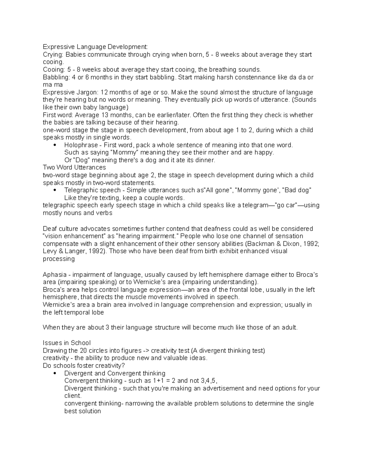 Learnign and development pscyhology intro - Expressive Language ...