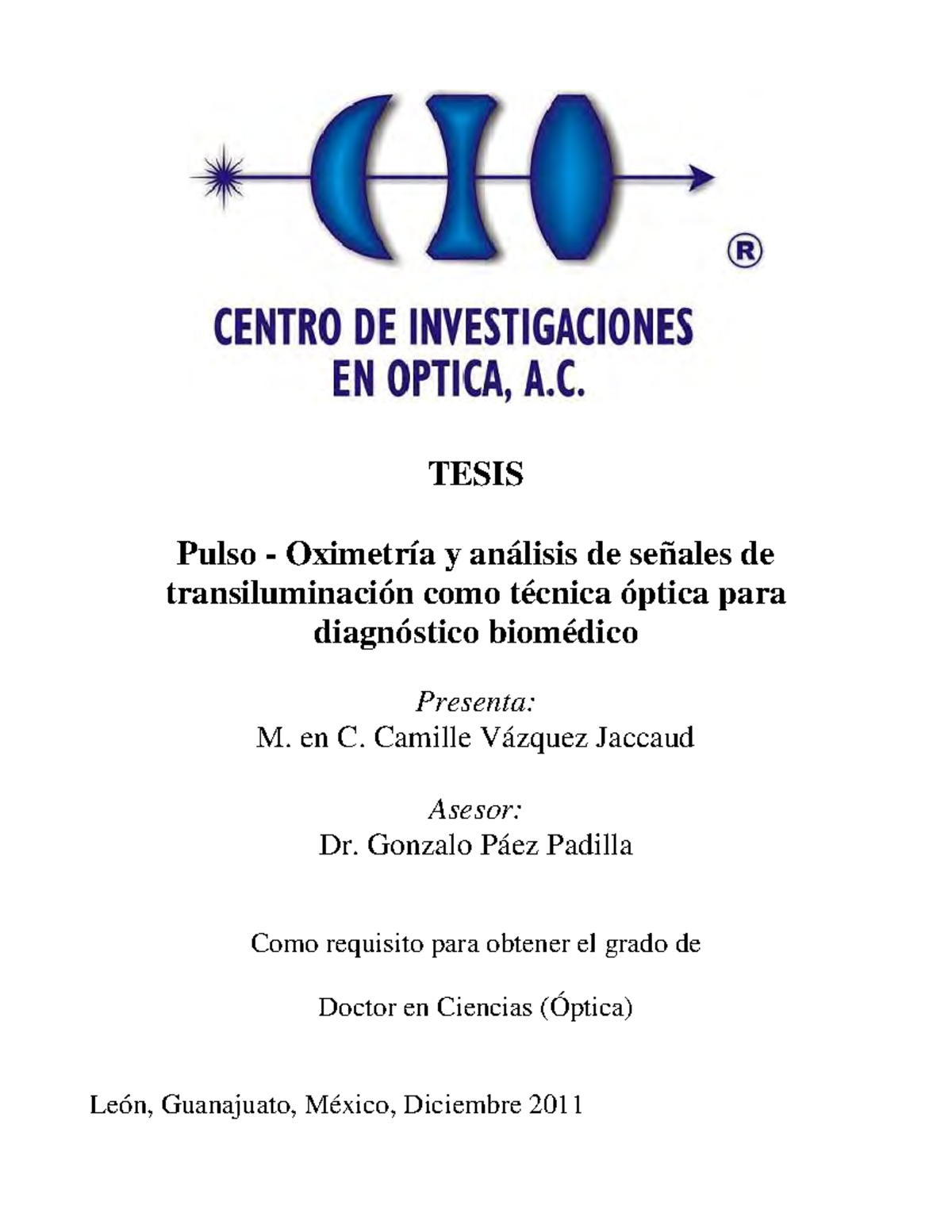 Oximetria de pulso - TESIS Pulso - Oximetría y análisis de señales de ...