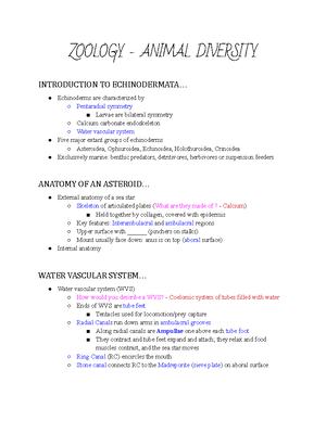 Zoology Notes part 19 - ZOOLOGY - ANIMAL DIVERSITY INTRODUCTION TO ...