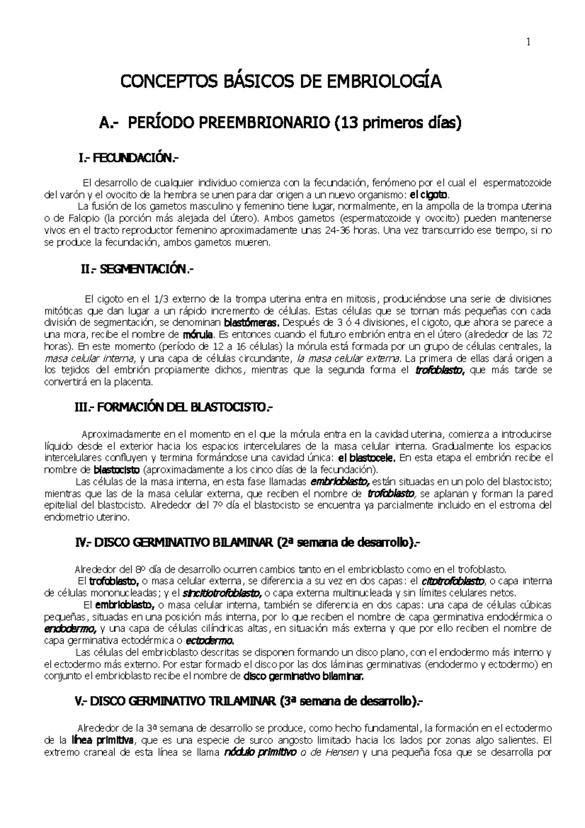 (1).- Grupo Temático A. Generalidades - CONCEPTOS BÁSICOS DE EMBRIOLOGÍA A.- PERÍODO ...