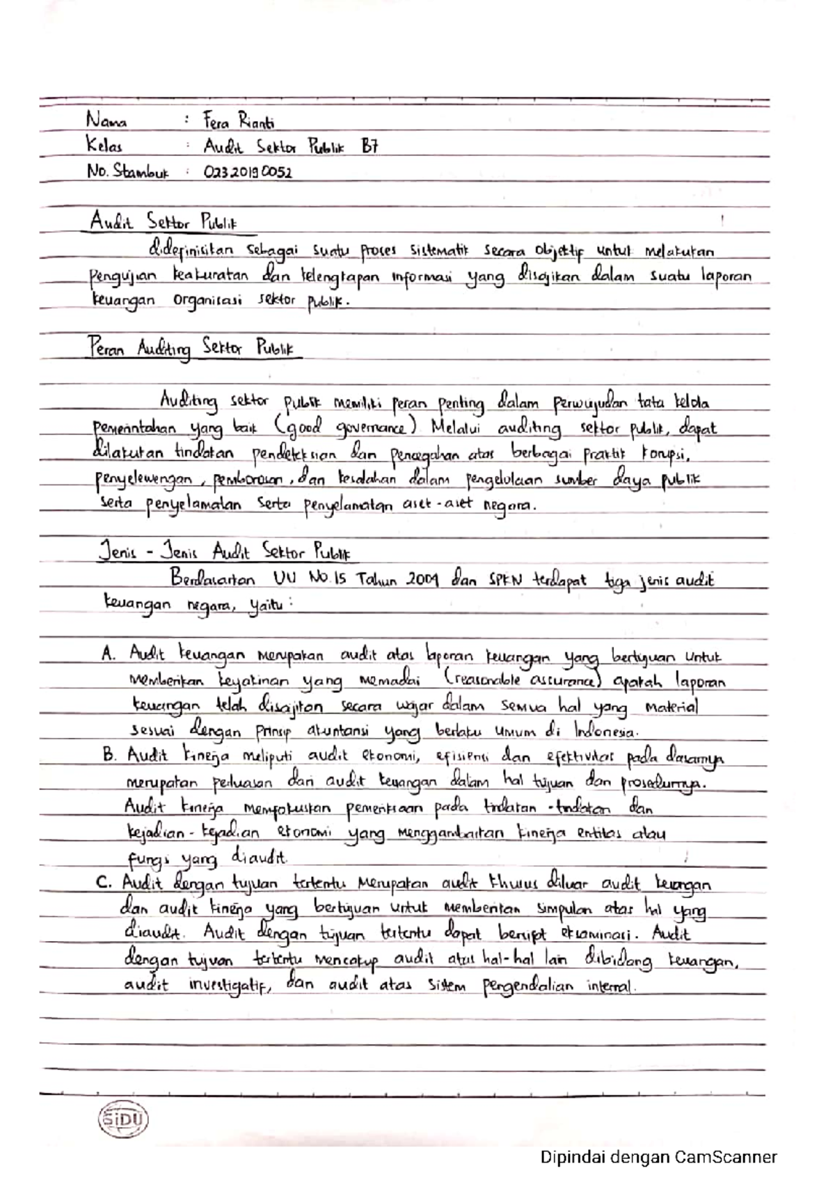 RMK Audit Sektor Publik - Accounting - Studocu