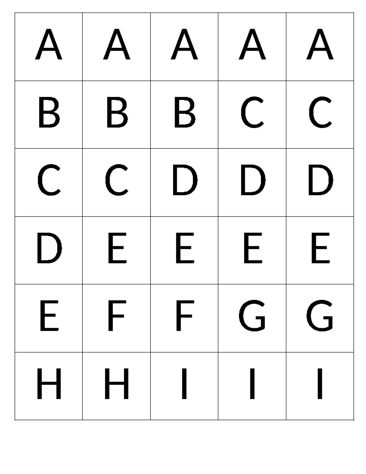 Letras Moviles - Pedagogía Especial I - A A A A A B B B C C C C D D D D E E E E E F F G G H H I ...