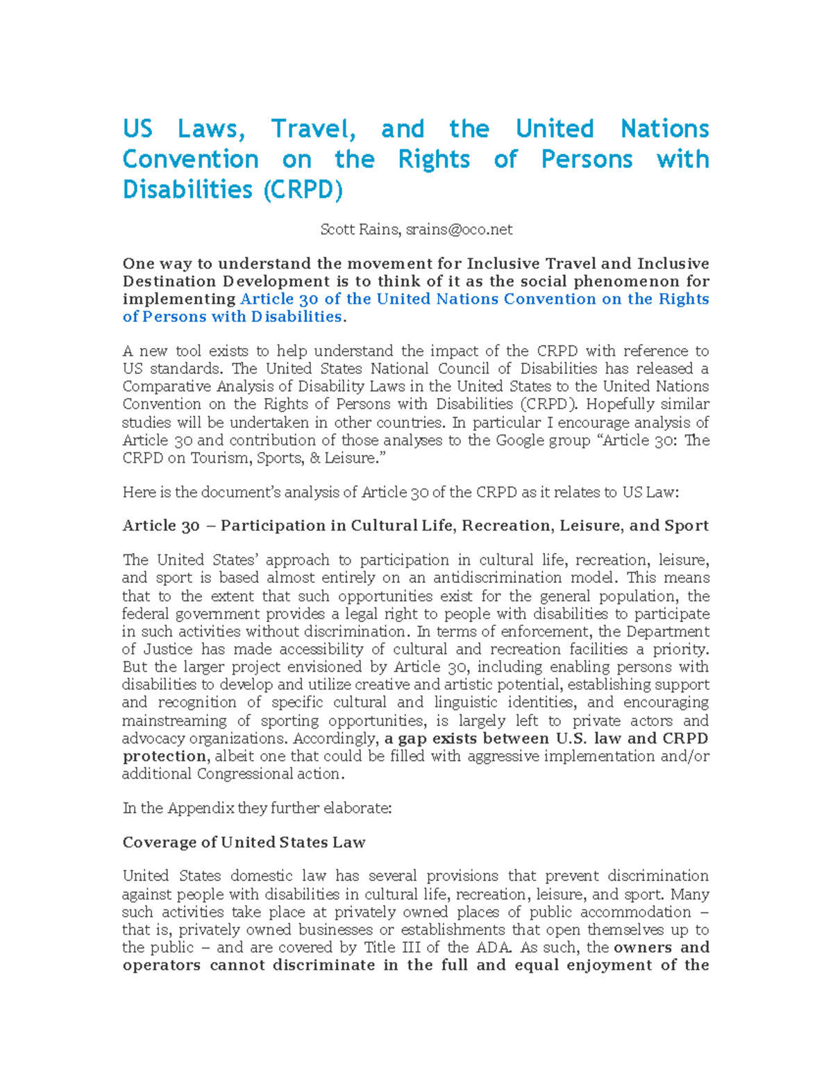 US Laws Travel and the United Nations Co - US Laws, Travel, and the ...
