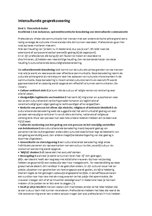 Samenvatting Interculturele gespreksvoering Theorie en praktijk van het ...