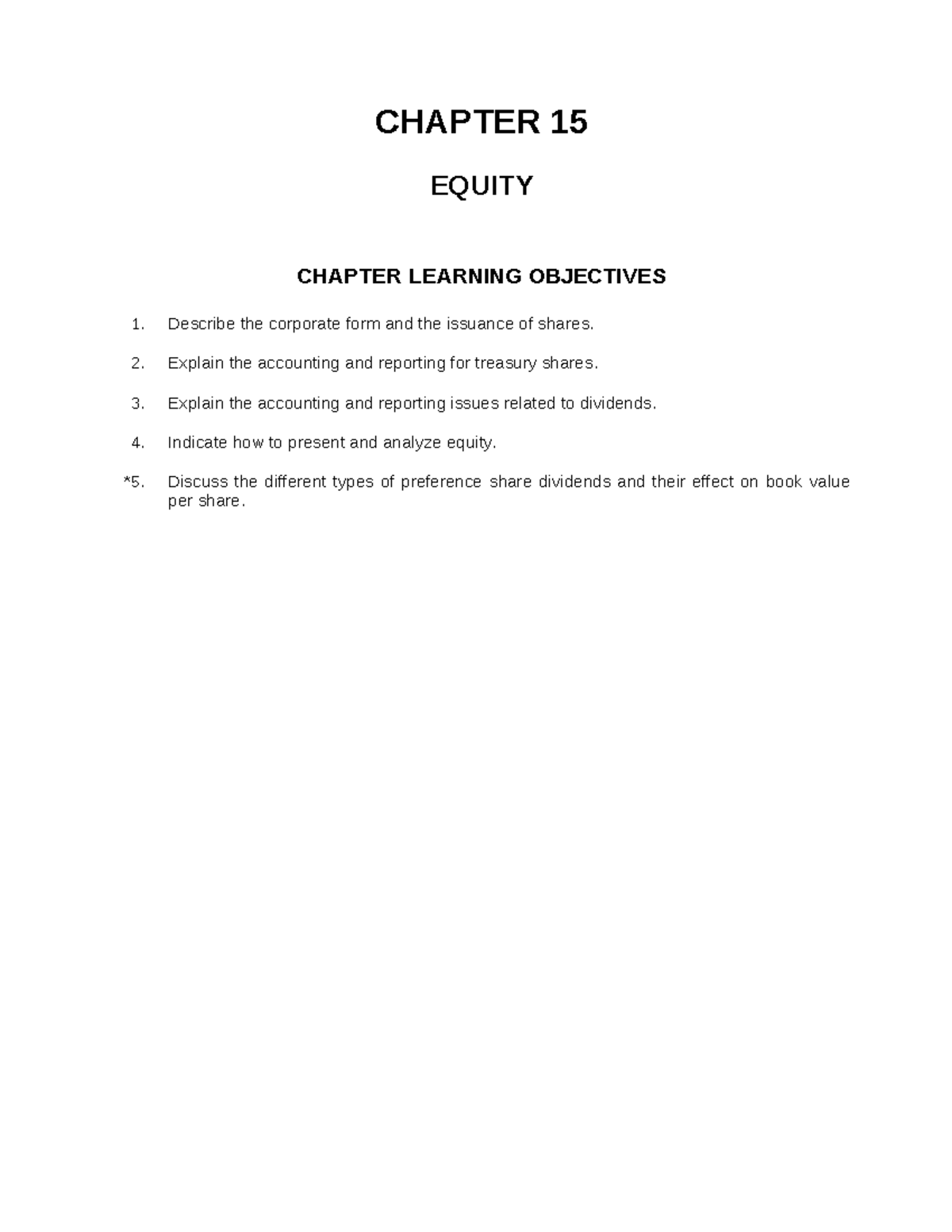 Ch15 - Financial Reporting and Accounting Standards - CHAPTER 15 EQUITY ...