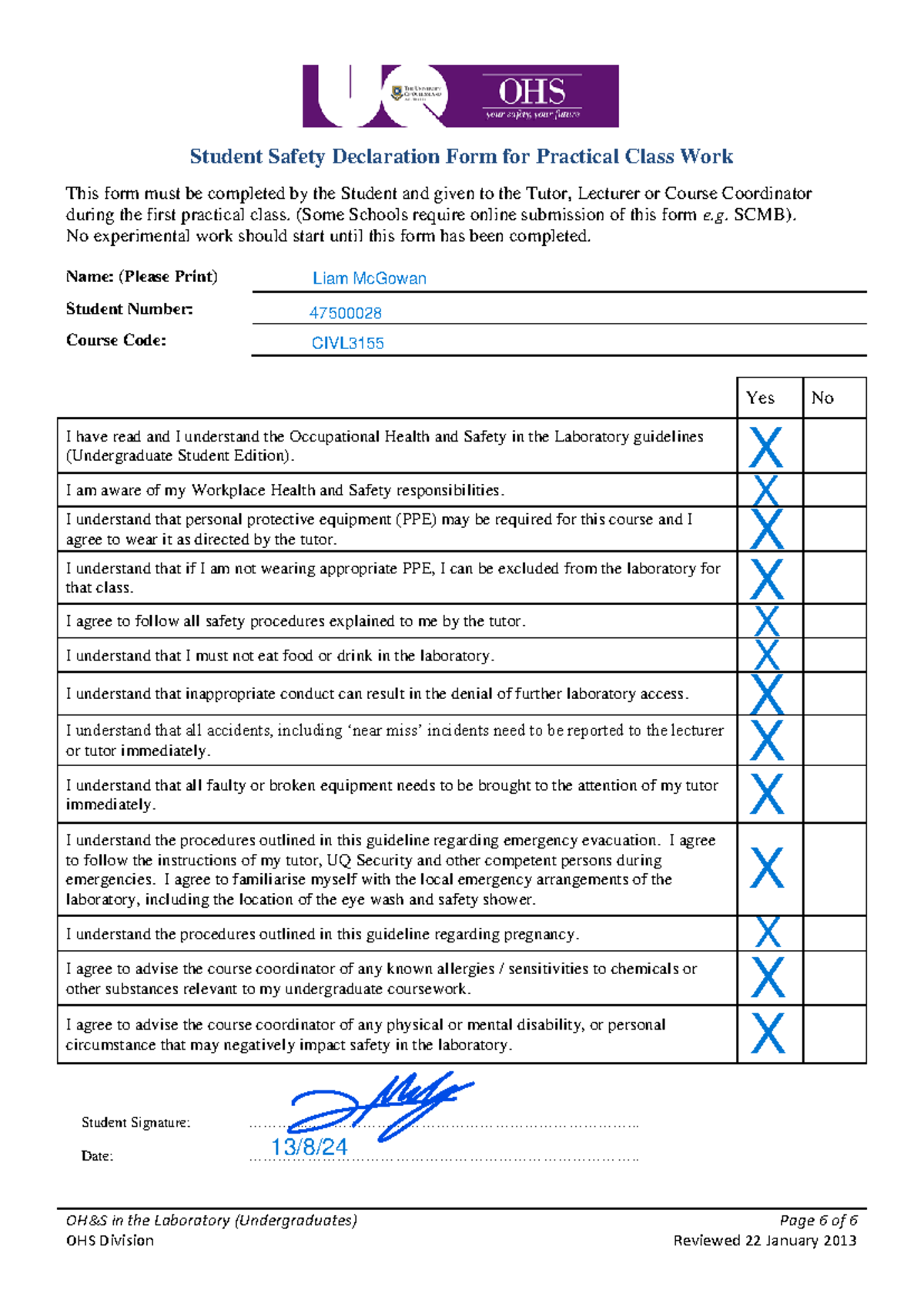 UQ laboratory-safety-guidelines-undergraduate - OH&S in the Laboratory ...