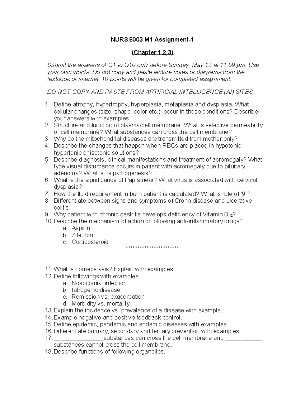 Module 1 Assignment-1'24-2 - NURS 6003 M1 Assignment- (Chapter 1,2,3 ...