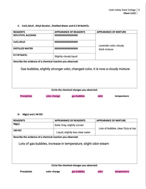 Chem Lab 3 Data Pg 4 - Lab data sheet for the third lab you complete in class. - CHEM 1115 - Studocu