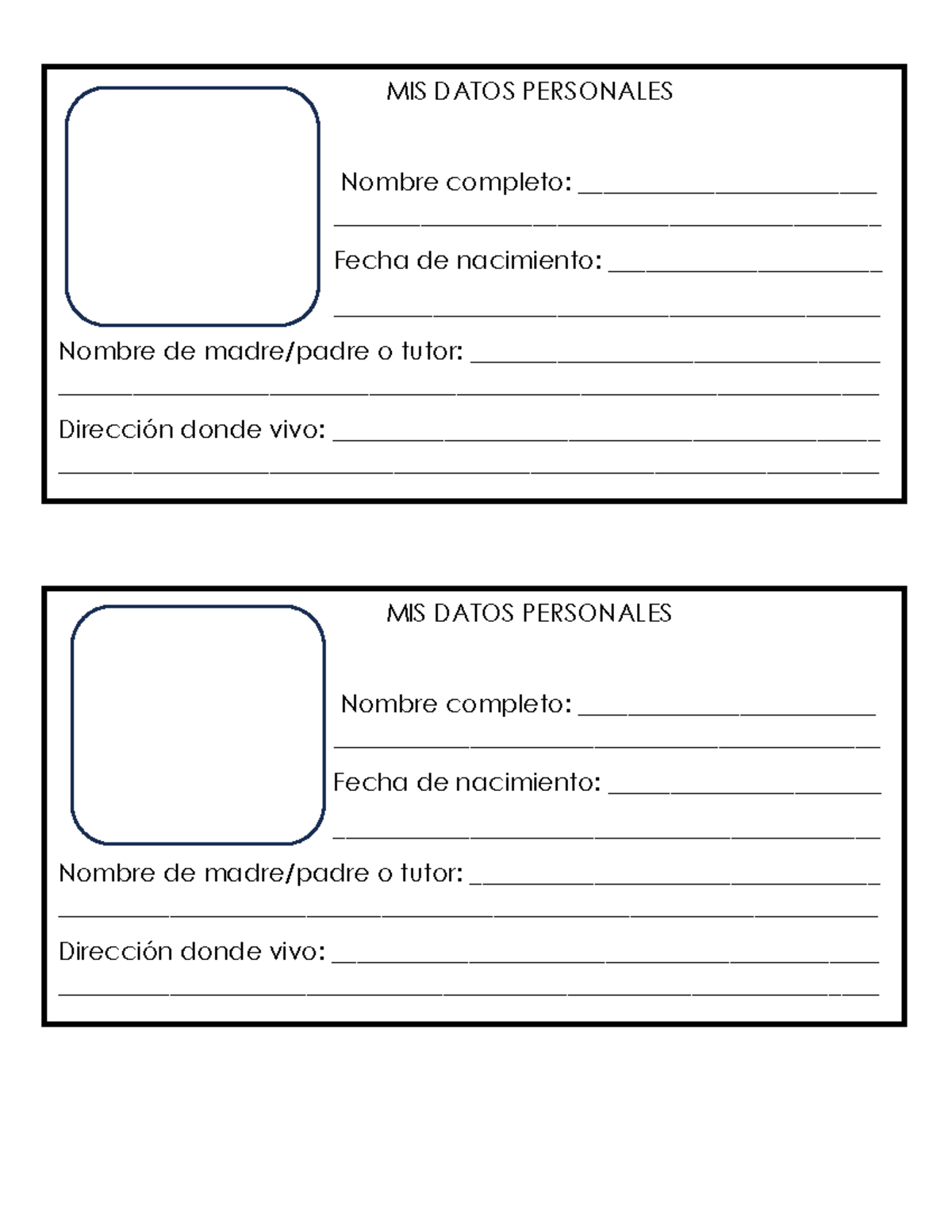 Datos Personales - MIS DATOS PERSONALES Nombre completo ...