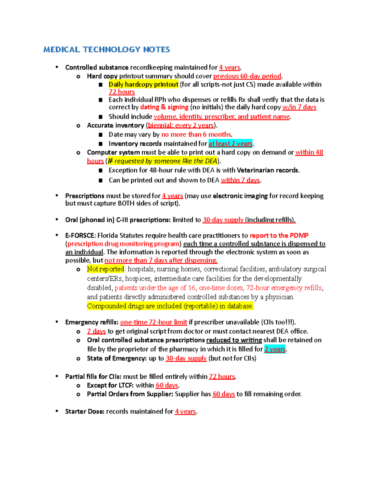 Medical Technology - Lecture notes 1-21 - MEDICAL TECHNOLOGY NOTES ...
