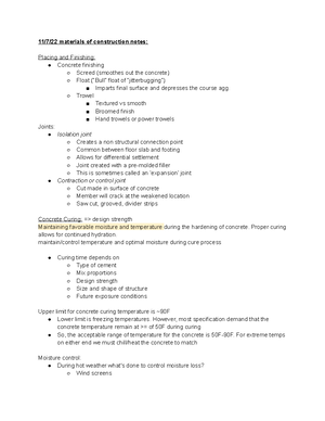 10 12 22 materials of construction notes - 10/12/22 Materials of ...