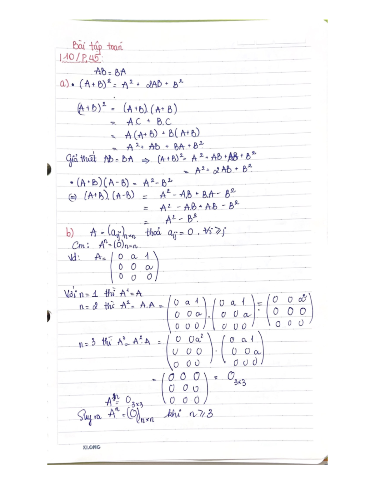 BTVN-Định Thức - Toán - Toán cao cấp - Studocu