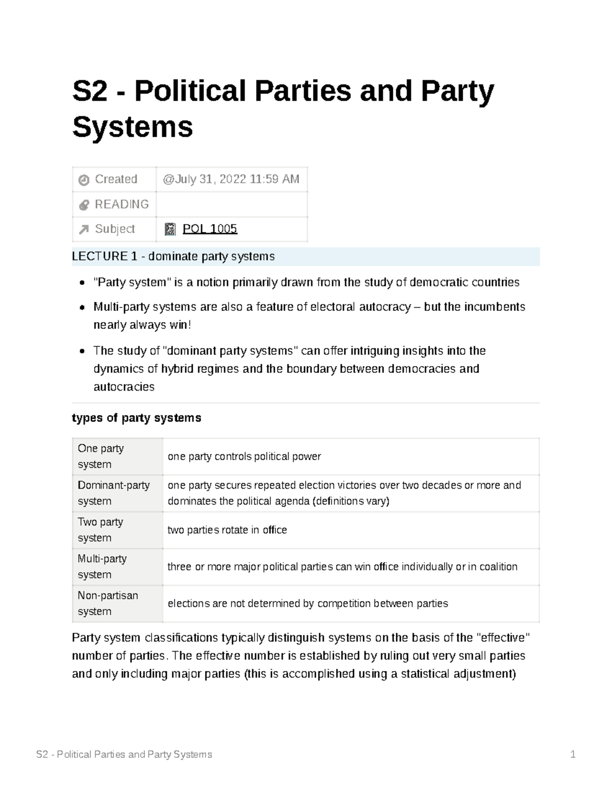 S2 - Political Parties and Party Systems - S2 - Political Parties and ...