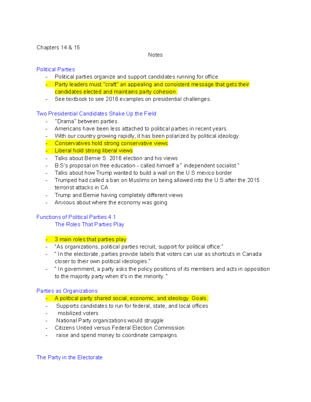 gov 3 - Textbook Chapter 14 and 15 - Chapters 14 & 15 Notes Political ...