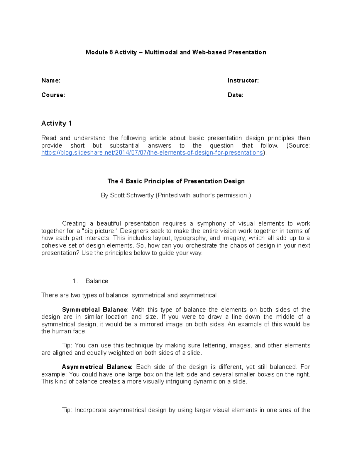 Module 8 Activity – Multimodal and Web-based Presentation - Module 8 ...