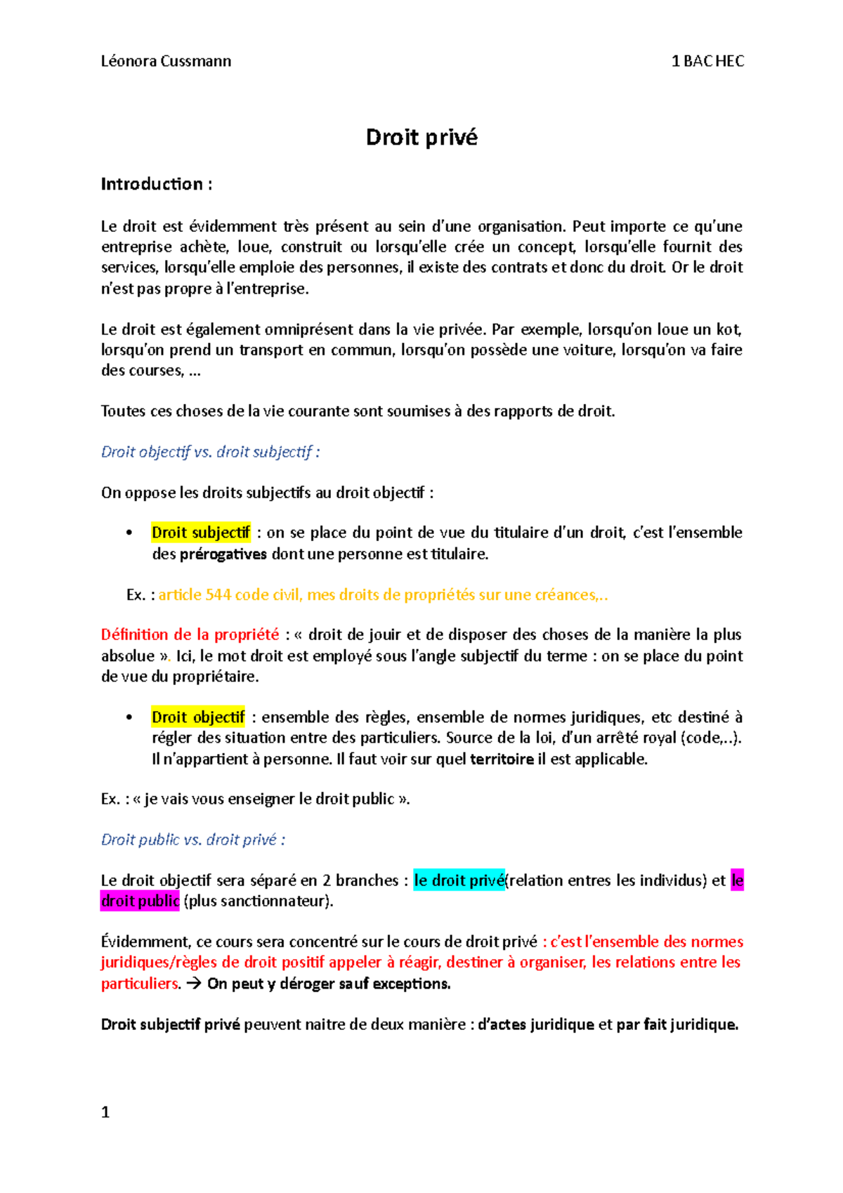 Droit privé - Droit privé Introduction : Le droit est évidemment très ...