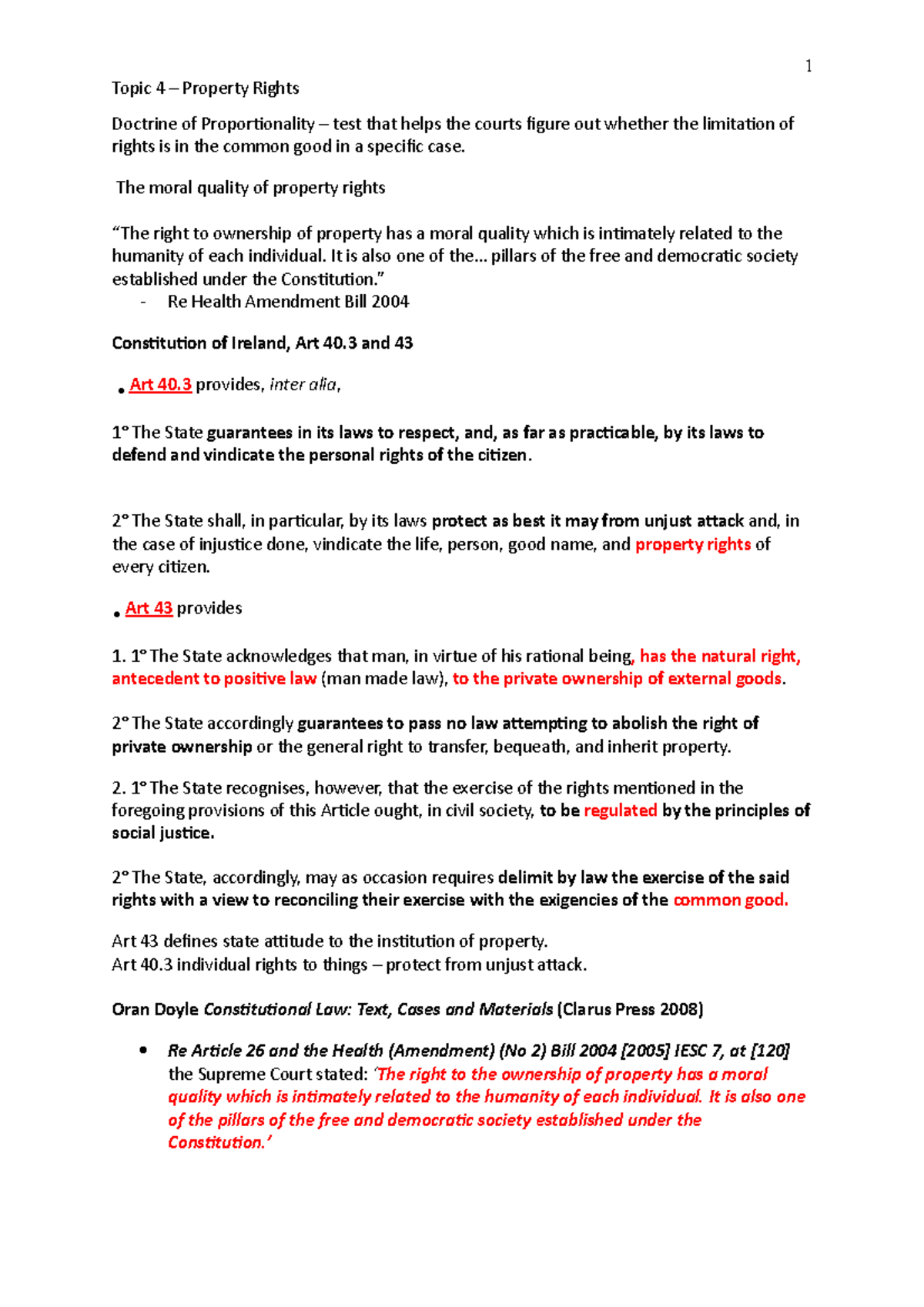 Topic 4 - Property Rights - Topic 4 – Property Rights Doctrine of ...