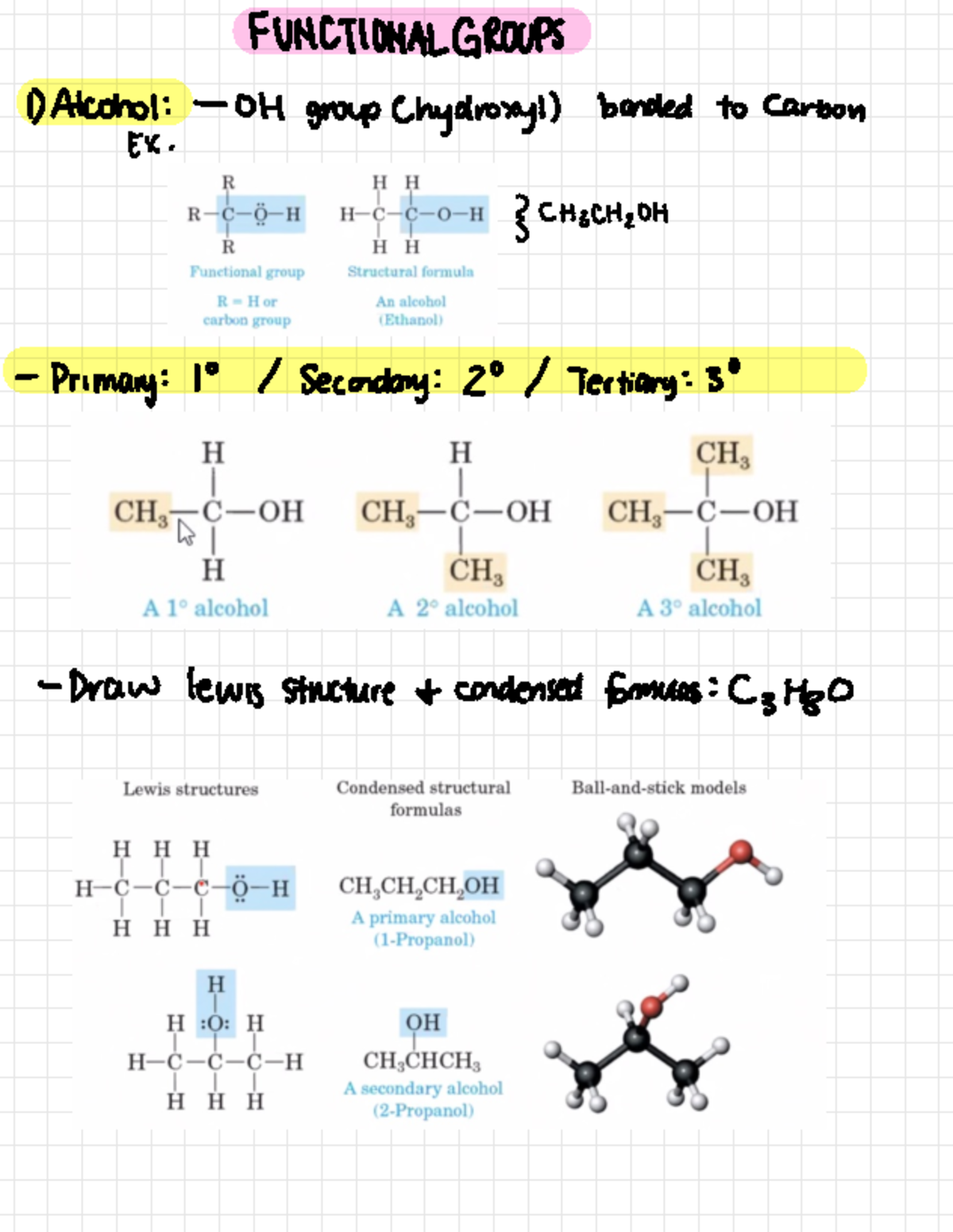 Topic 1- Functional Groups - FUNCTIONAL GROUPS 1) Alcohol : - OH group ...