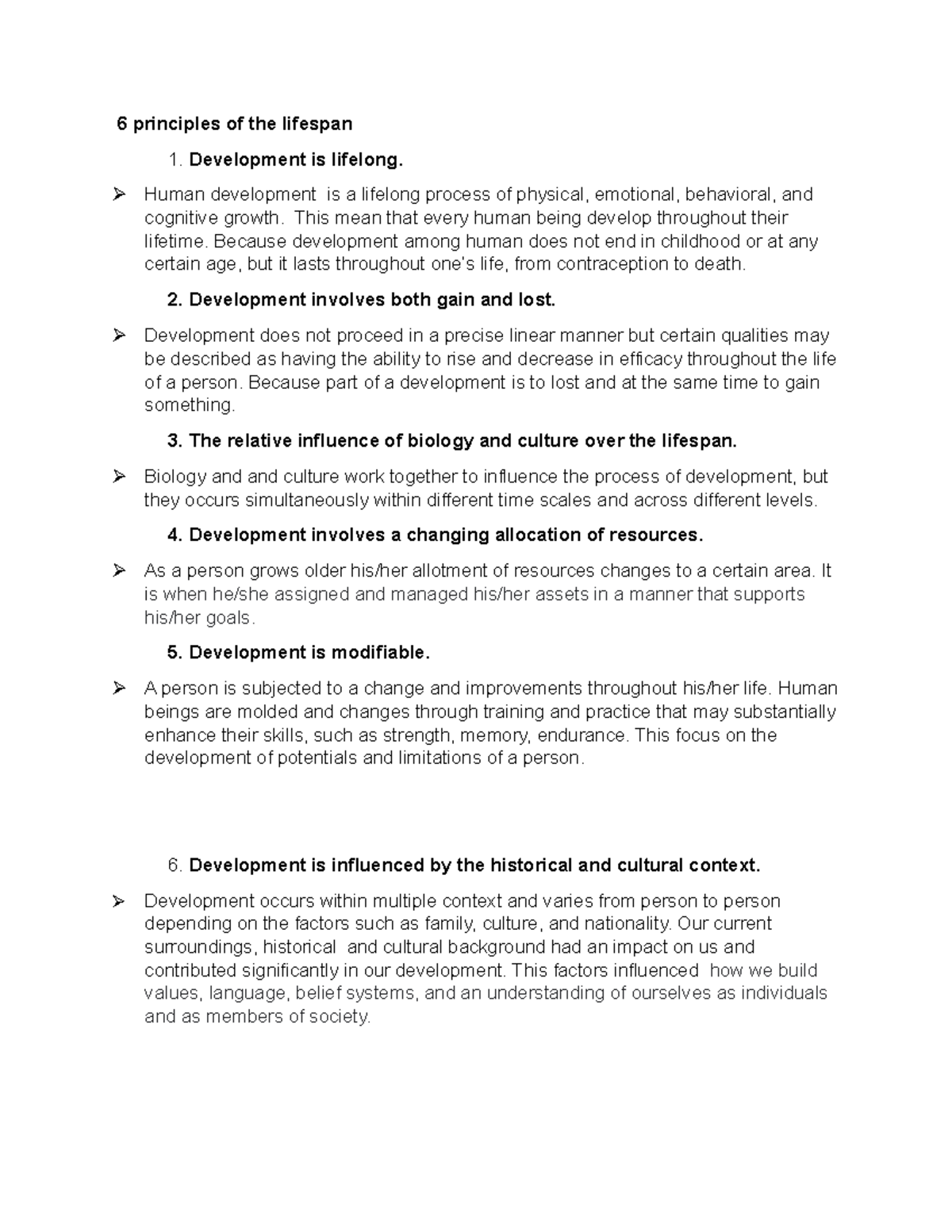 6 principles of the lifespan- developmental psychology - 6 principles ...