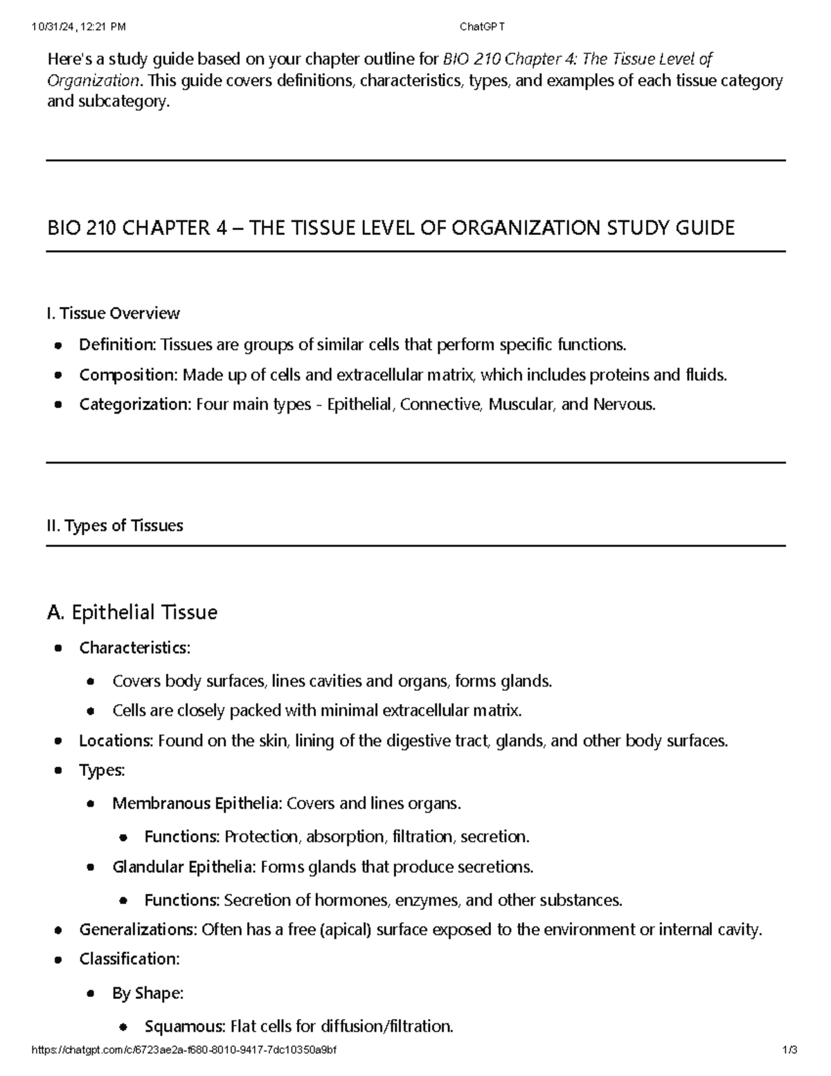 Study Guide chapter 4 - Here's a study guide based on your chapter outline for BIO 210 Chapter 4 ...