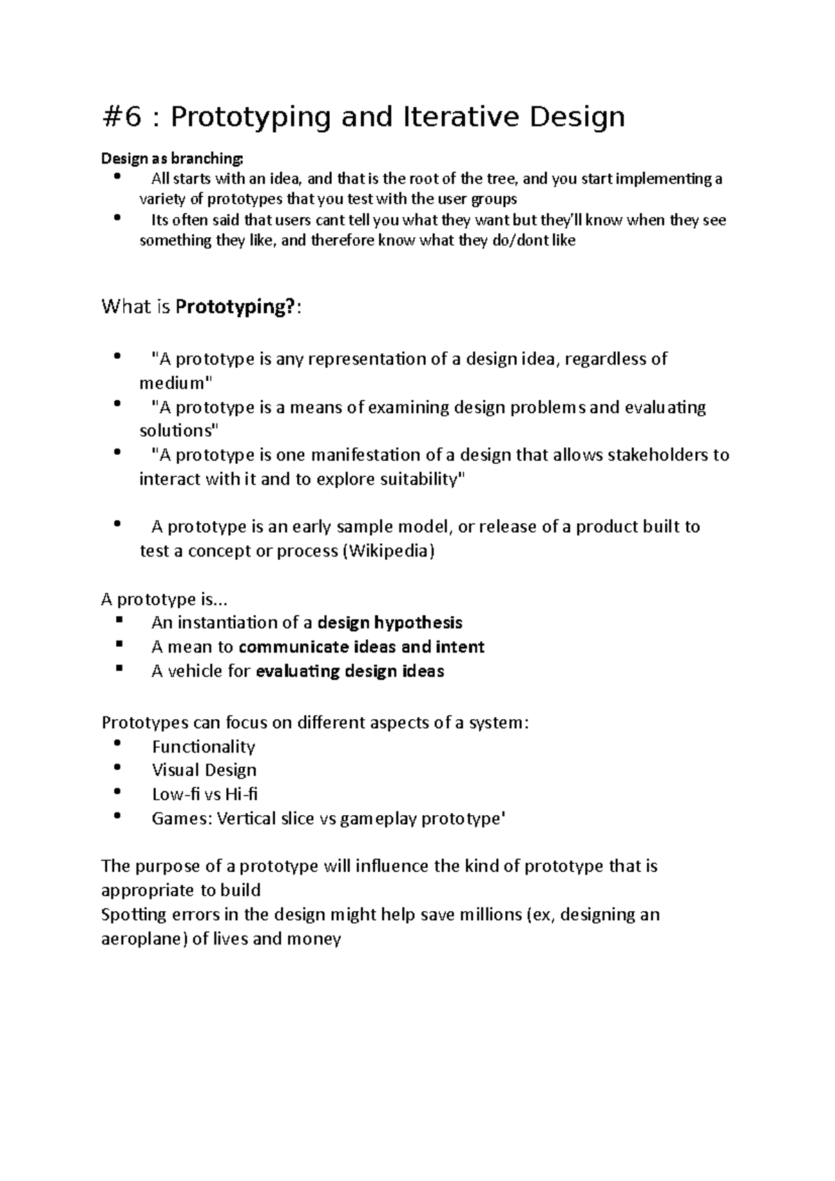 6 Prototyping and Iterative Design - #6 : Prototyping and Iterative ...