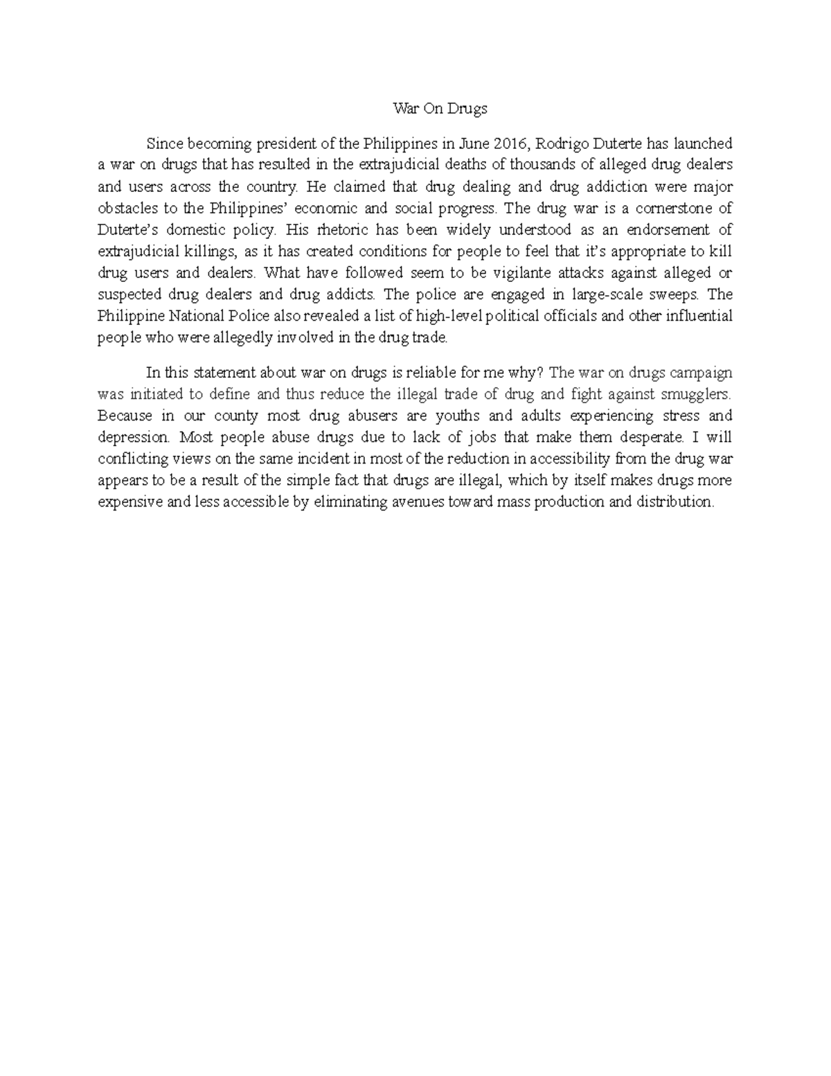 War On Drugs - War On Drugs Since becoming president of the Philippines ...