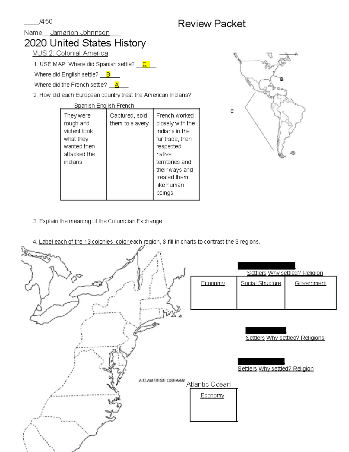 VUS Review Updated 2015 r2020 - ____/ Name__Jamarion Johnnson___ 2020 ...