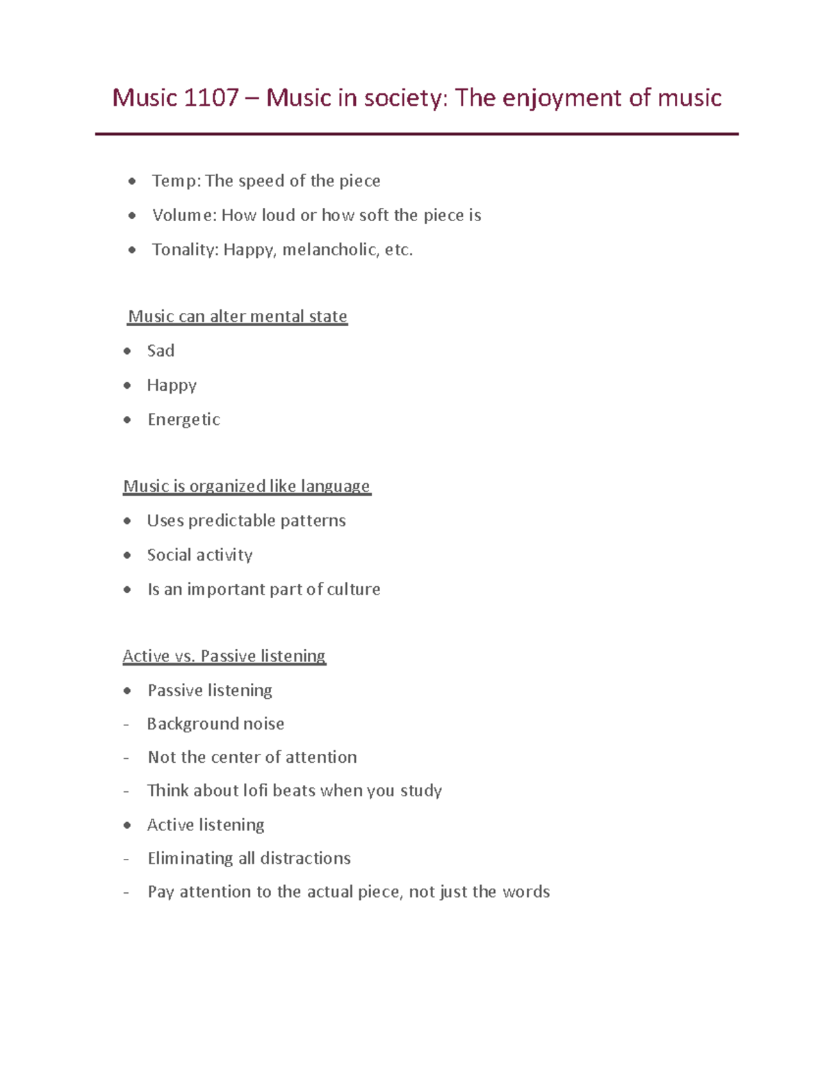 Music 1107 - Professor Weathington - Music 1107 – Music in society: The ...