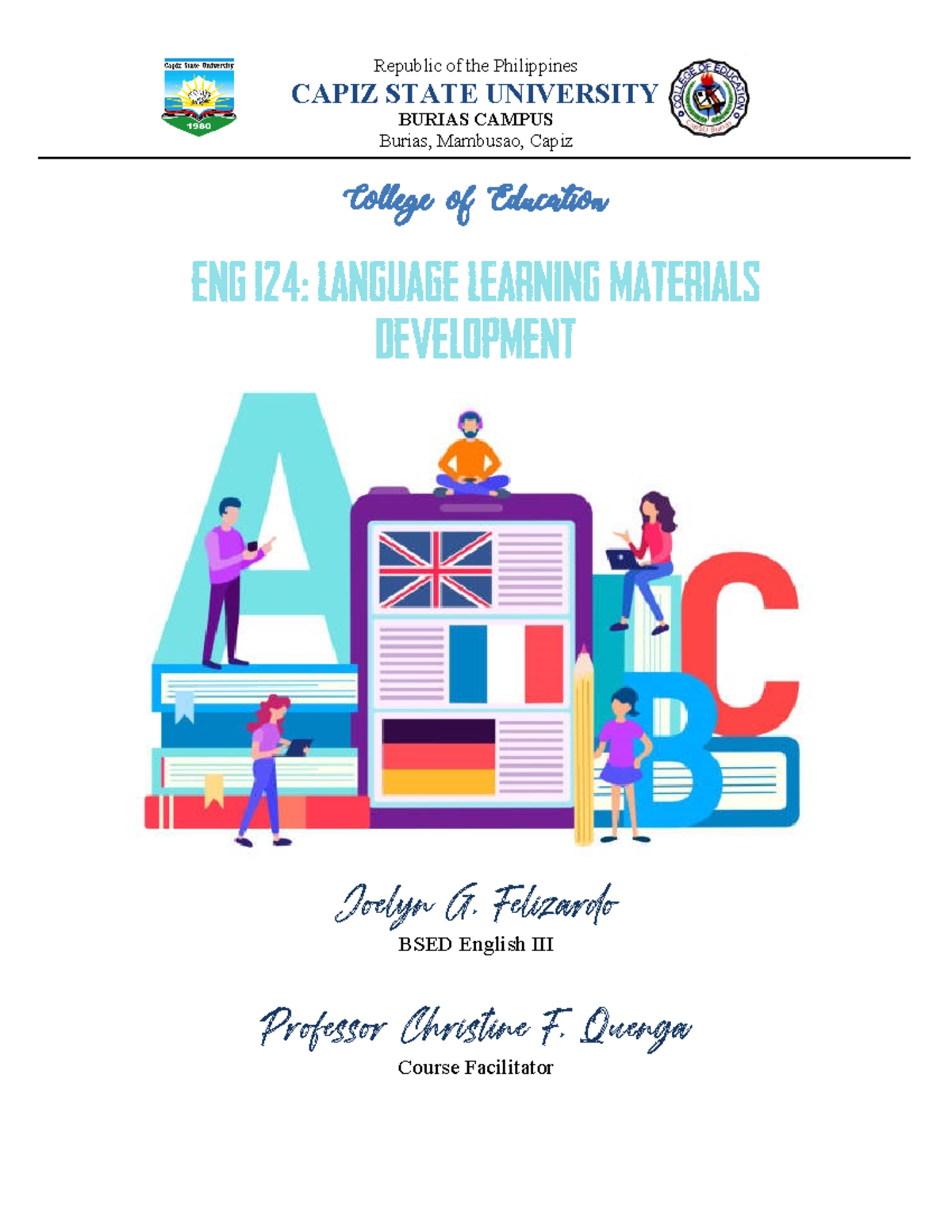 ENG 124 LANGUAGE LEARNING MATERIALS DEVELOPMENT Module 1 BSED 